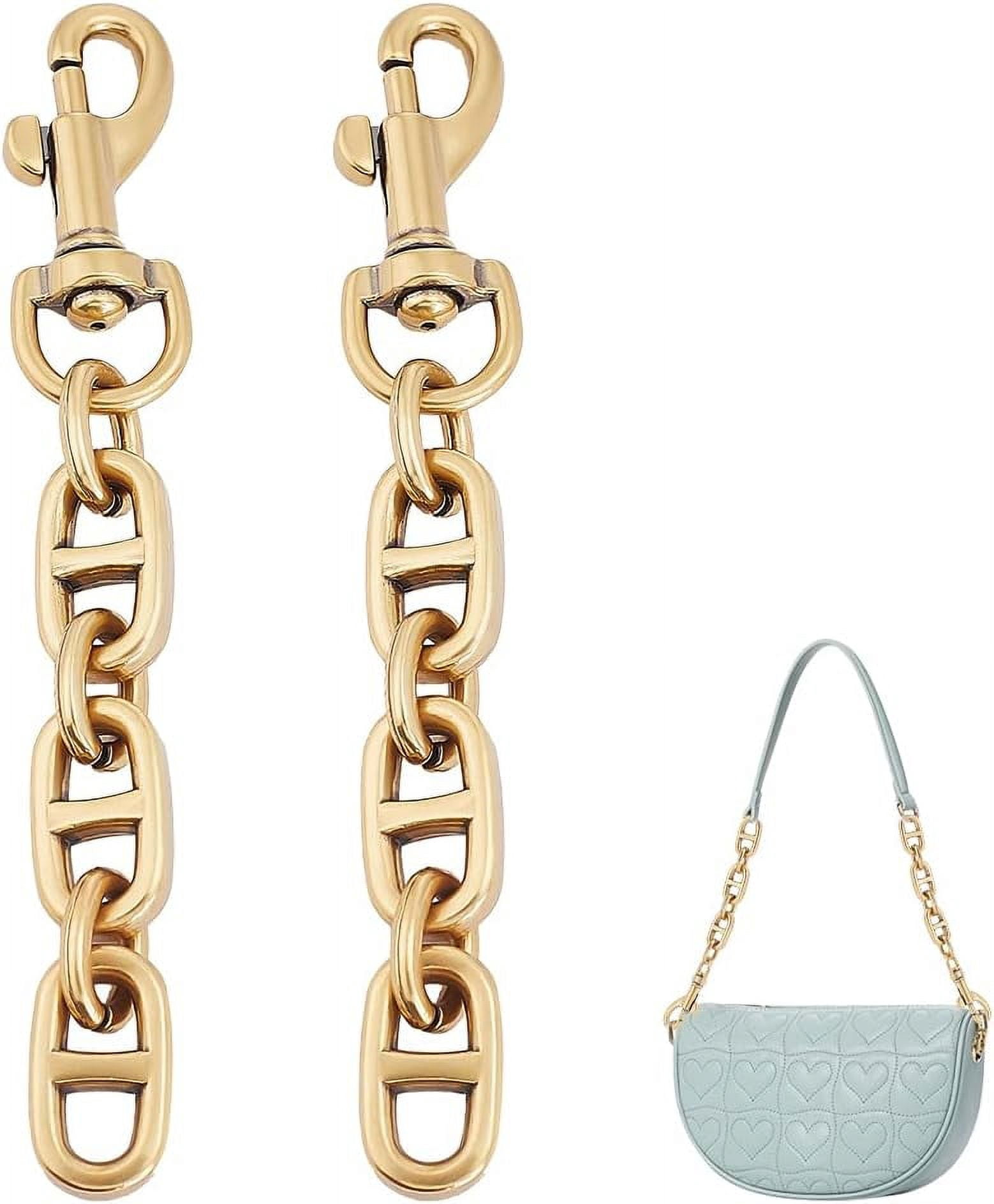 2Pcs Bag Extender Chains Alloy Purse Chain Strap 120mm Golden Crossbody ...