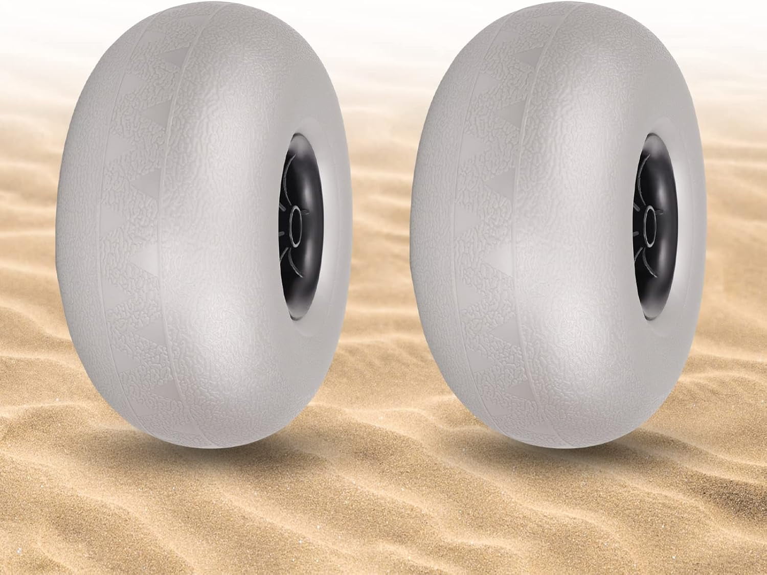 2Pcs Balloon Wheels Beach Cart Tires, 10" Replacement PVC Beach Tires ...