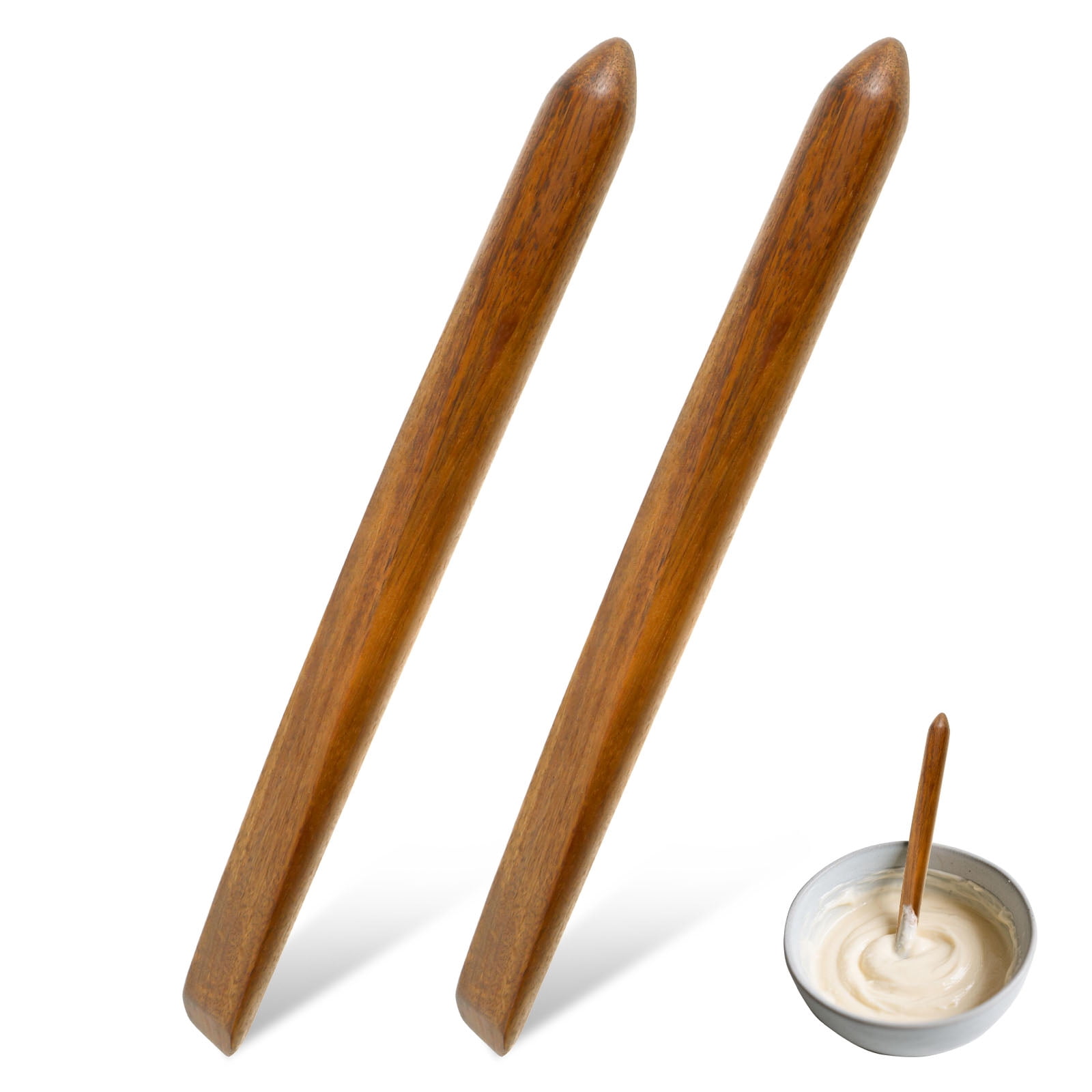 2Pcs Bamboo Sourdough Bread Mixing Stick Dough Blender Stir Rod Flat ...