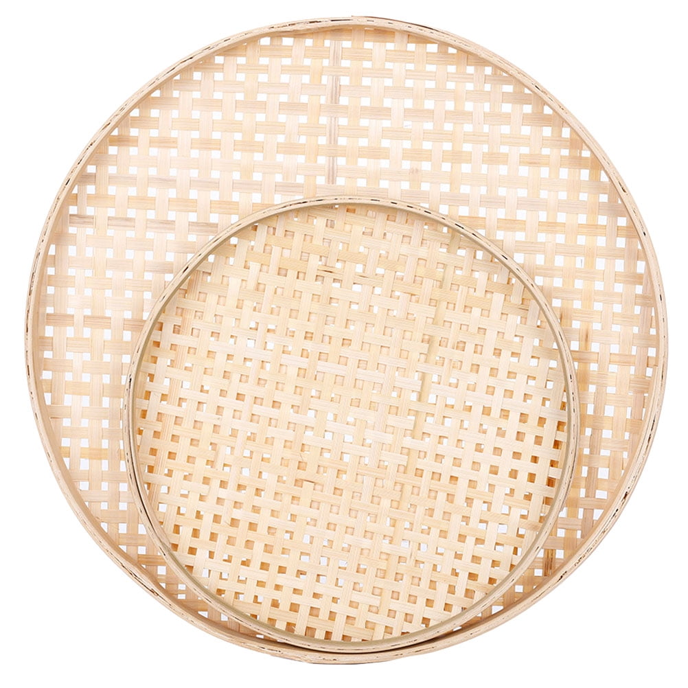 WRITWAA Bamboo Weaving Sieve Beige Storage Holder for Home Decoration ...