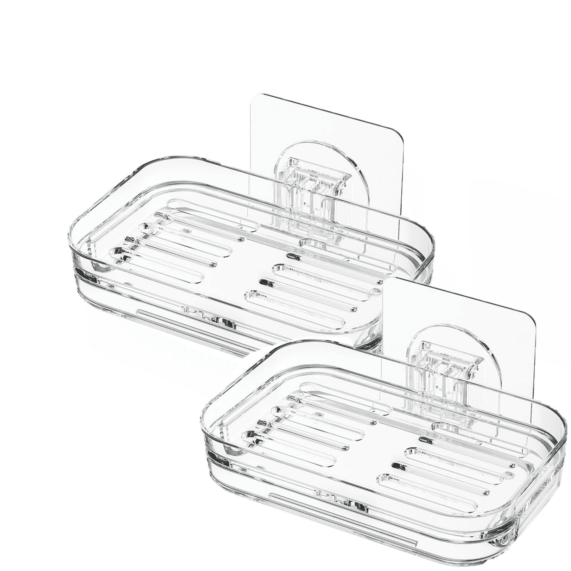 2Pcs Bar Soap Dish for Shower, Clear Plastic Material Self Draining ...