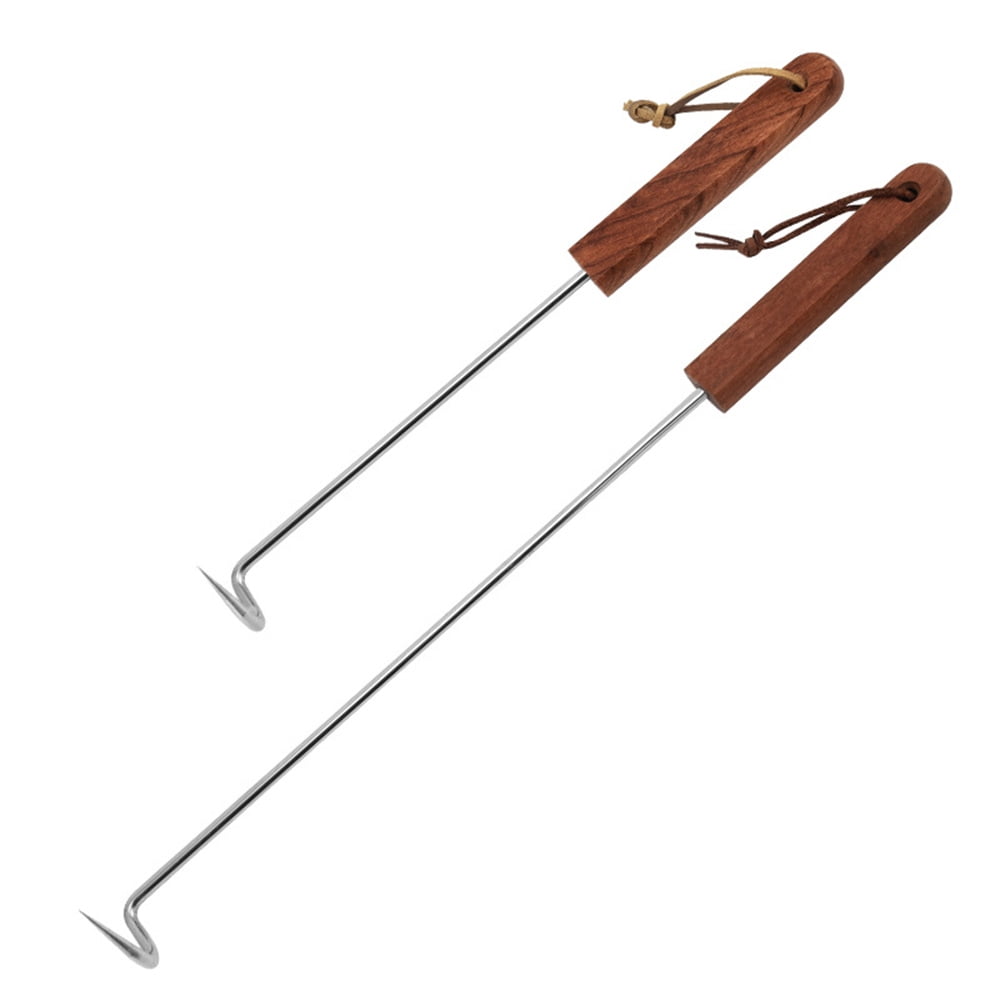 2Pcs Barbecue Turner Hook,Meat Turner Hook,Sturdy Food Flipper with ...