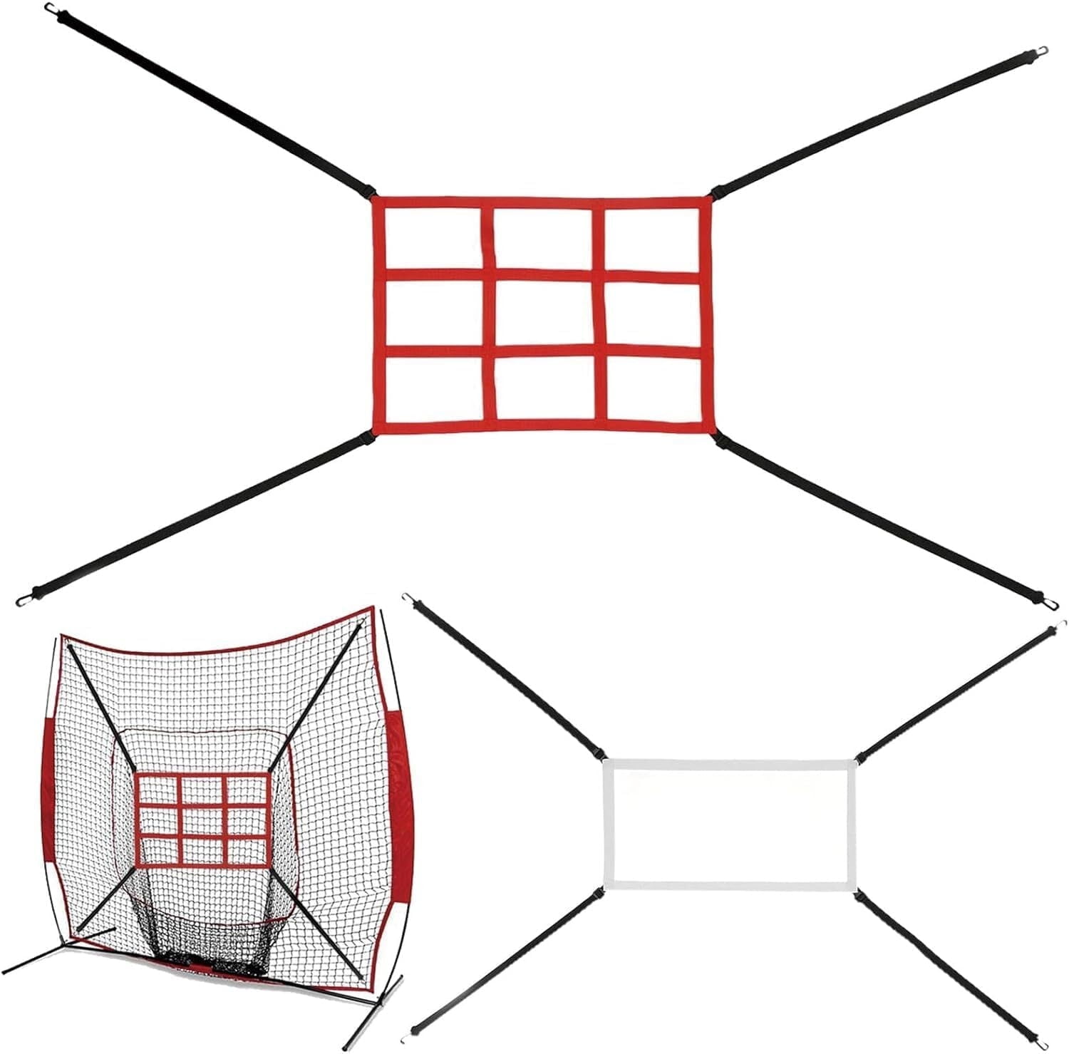 2Pcs Baseball Training Equipment for 6x6 7x7 Or 8x8ft Nets，Adjustable ...