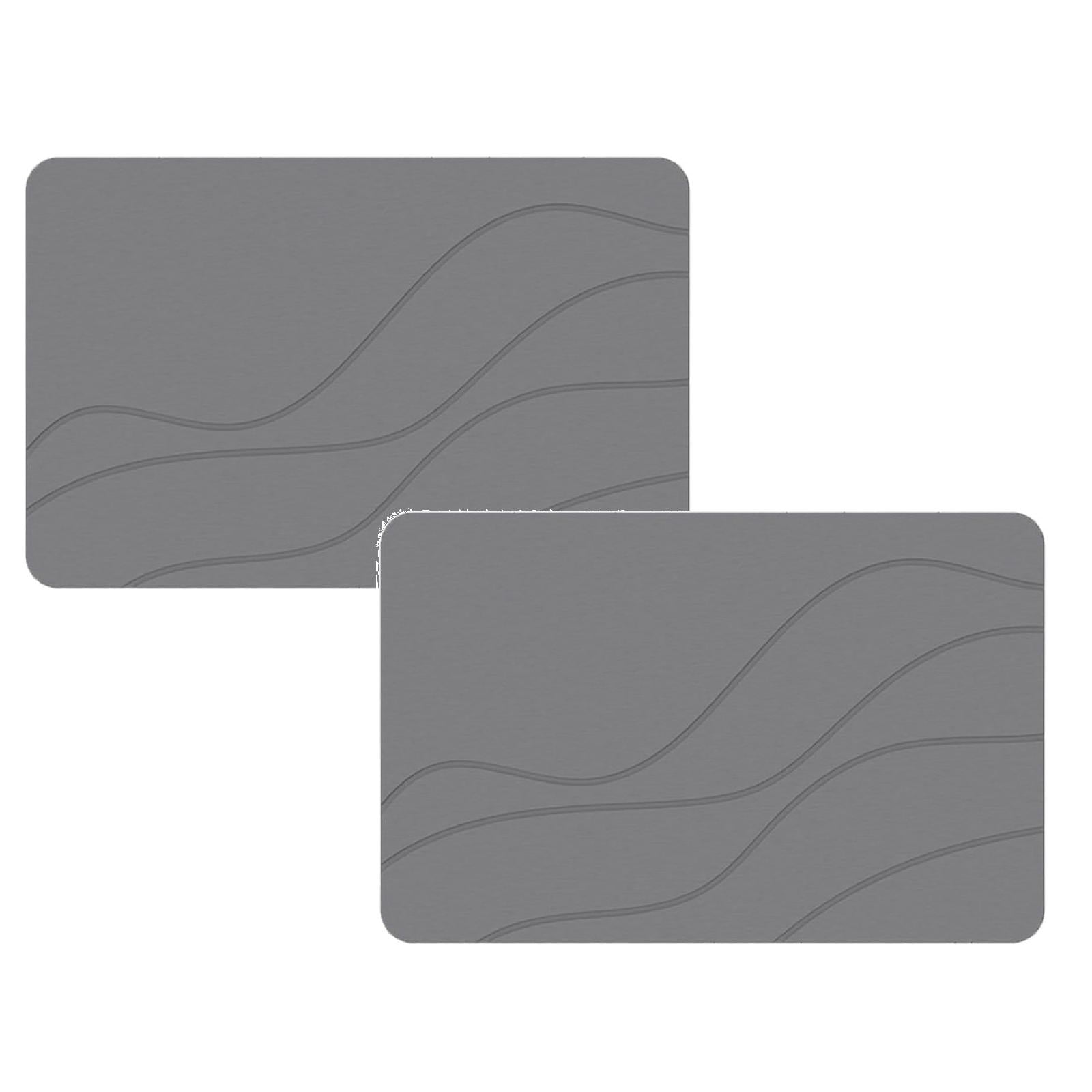 2Pcs Bath Mat Stone Bath Mat Diatomaceous Earth Quick Drying Shower ...