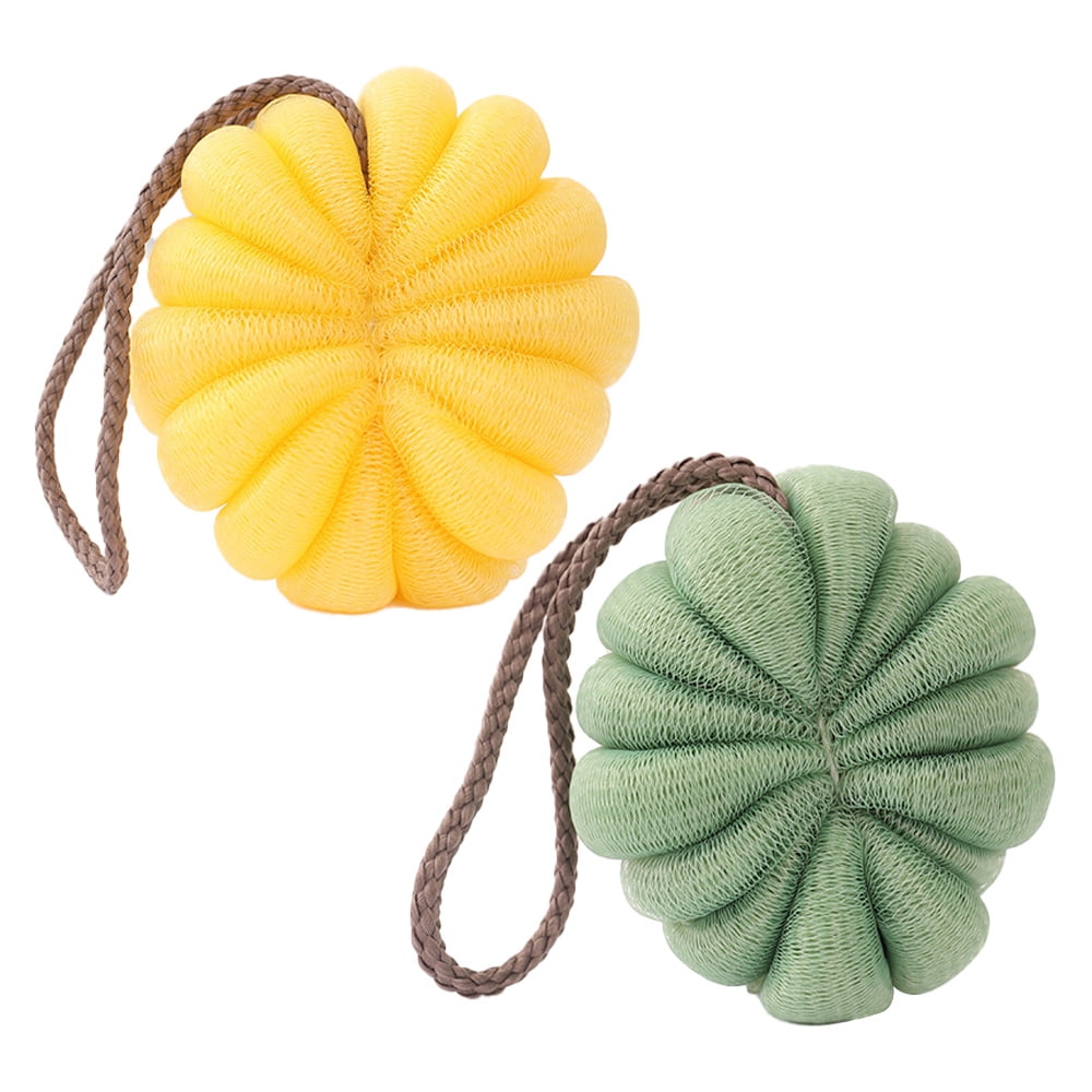 2Pcs Bath Shower Sponge Easy To Foam 50G Pumpkin Shape Bath Mesh Ball ...