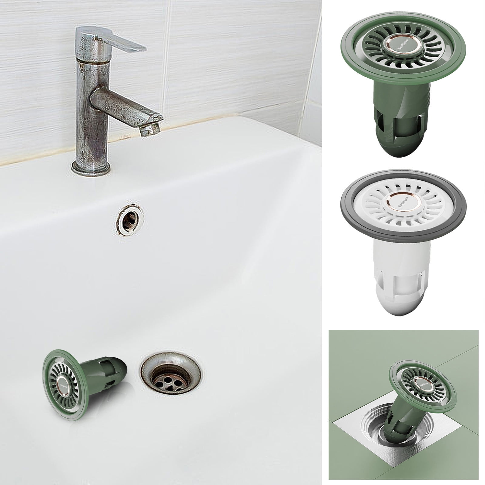 2Pcs Bathroom Floor Drain Strainer, Yrmaups Anti-Smell Magnetic Floor ...