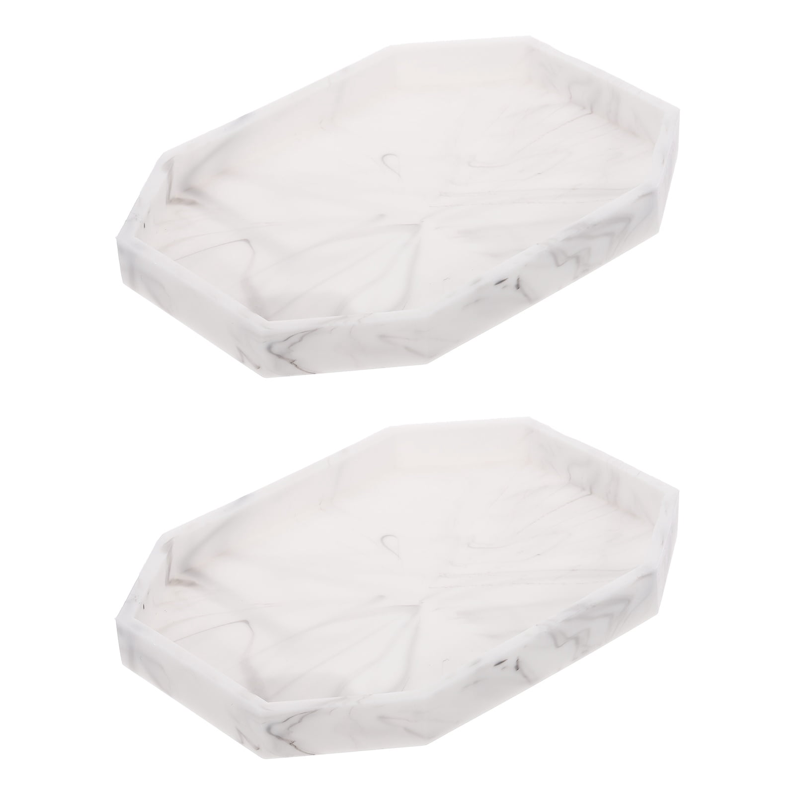 2Pcs Bathroom Vanity Tray, 7.9" x 6" Octagon Silicone Soap Dispenser ...
