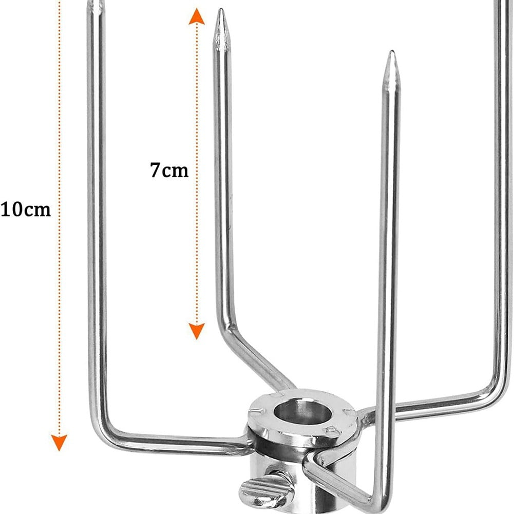 2Pcs Bbq Rotisserie Meat Forks Clamp Grill Meat Pimples Stainless Steel ...