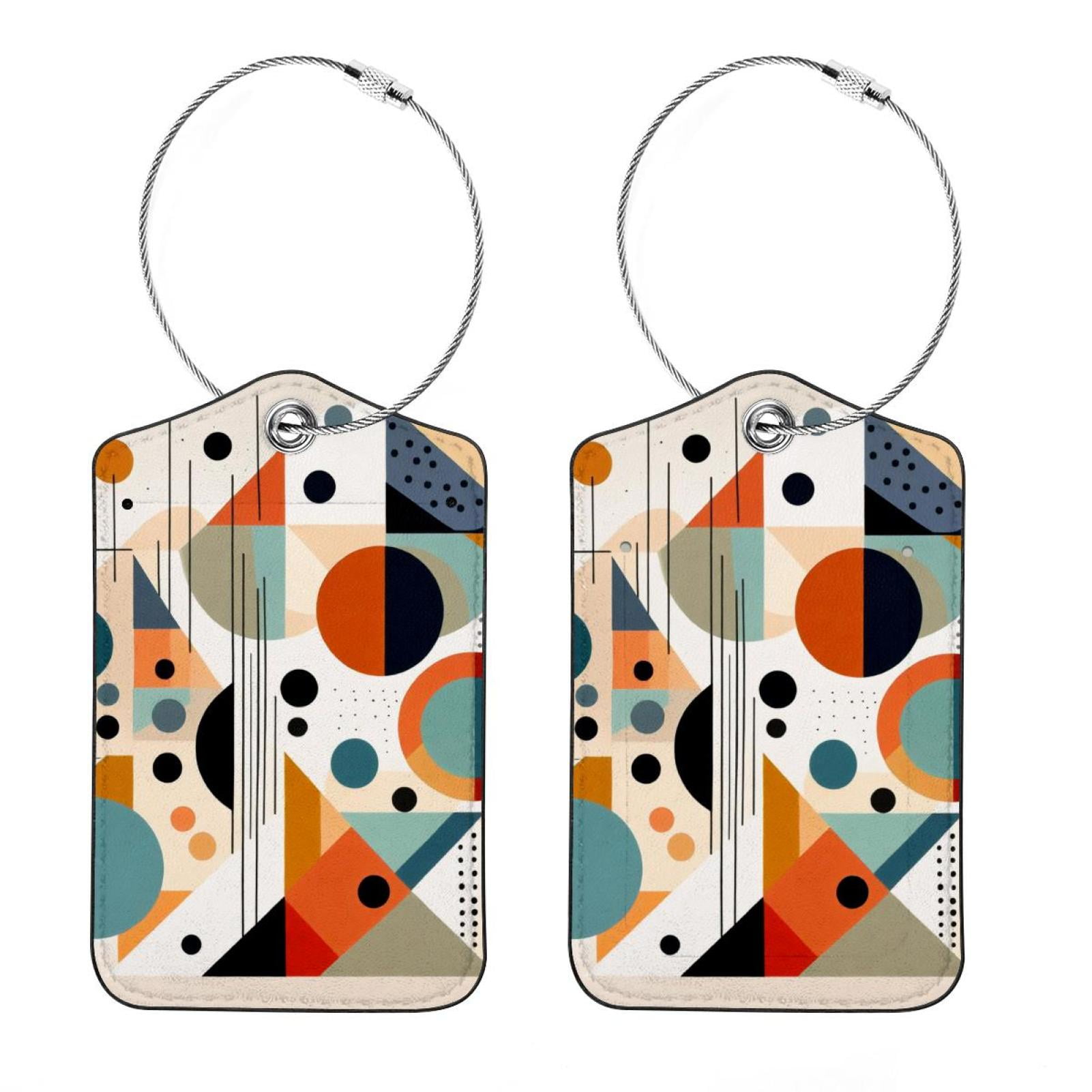 2Pcs Beautiful Luggage Tags, Metal Loop Lock Baggage Tags with Privacy ...