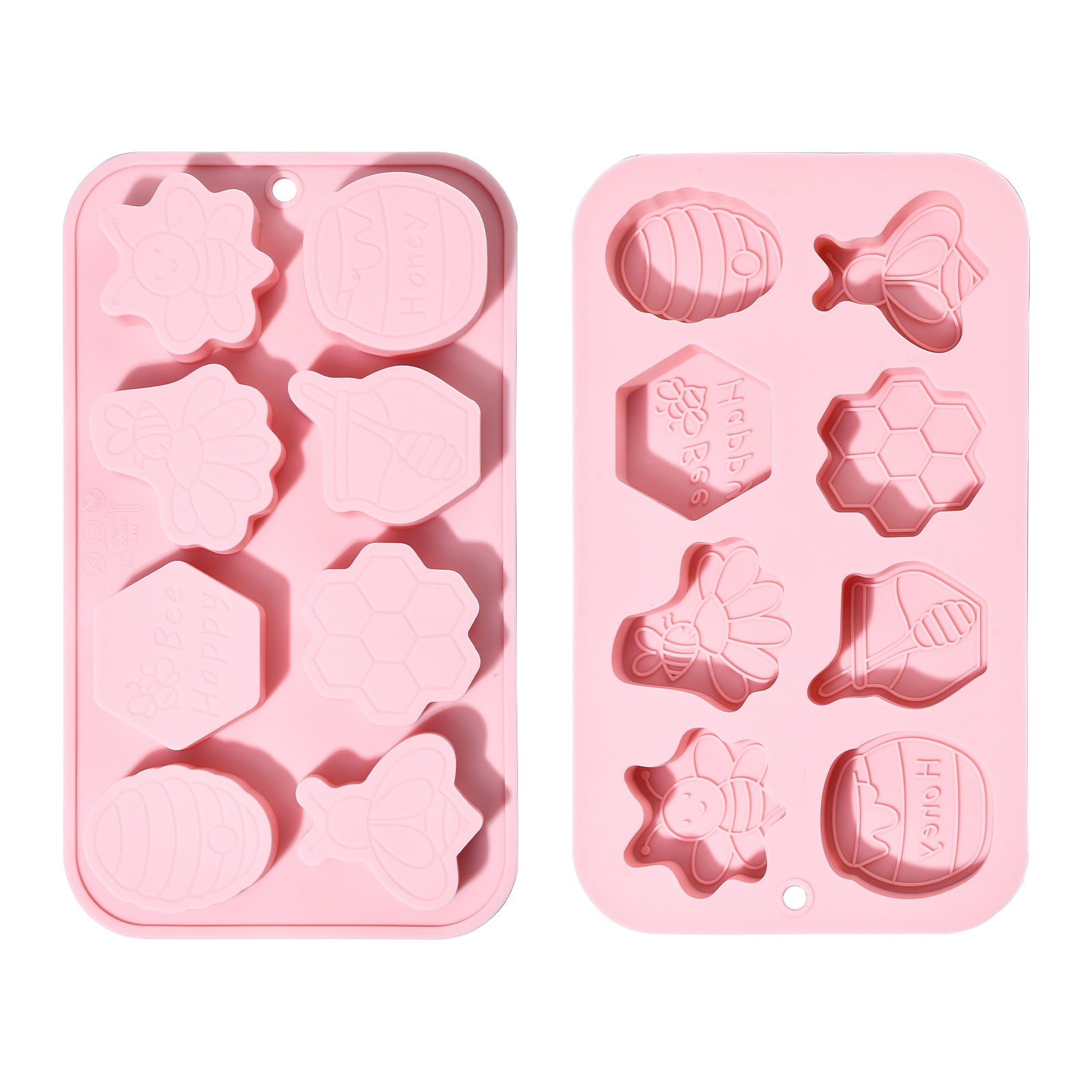 2Pcs Bee Theme Silicone Chocolate Molds 8 Cavity Bee Beehive Honeycomb ...