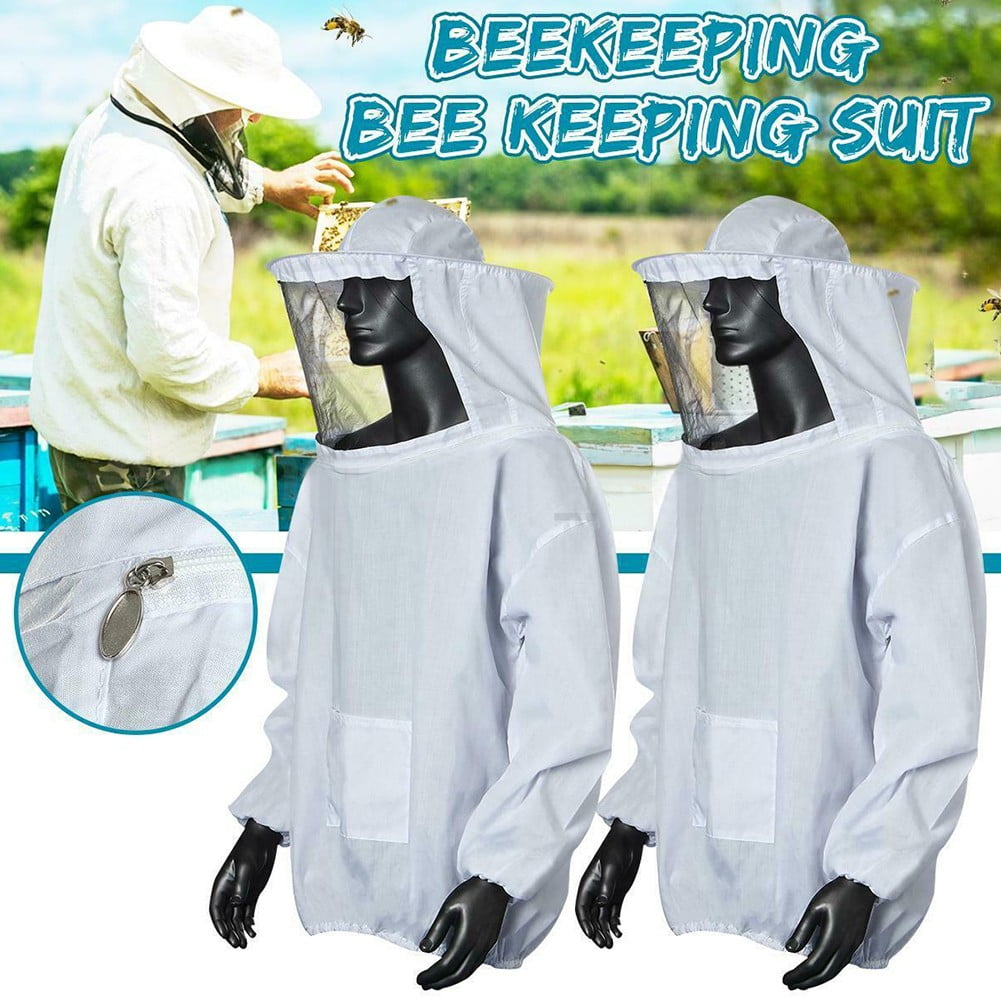 2Pcs Beekeeping Jacket Bee Keeper Keeping Suit Pull Over Hat V Eil ...