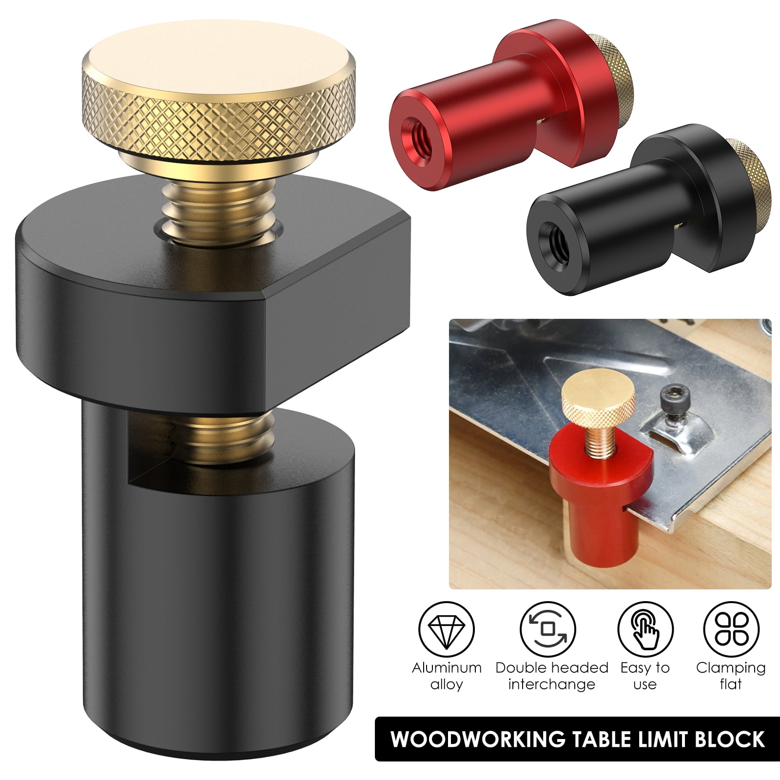 2Pcs Bench Clamp Set 19mm Aluminum Alloy Workbench Hole Stop Universal ...