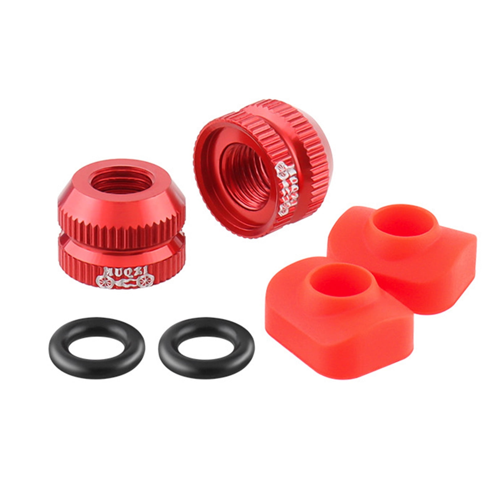 2Pcs Bicyles Inner Tube Valves Nut with Seal Rings Cycling Tube Valves ...