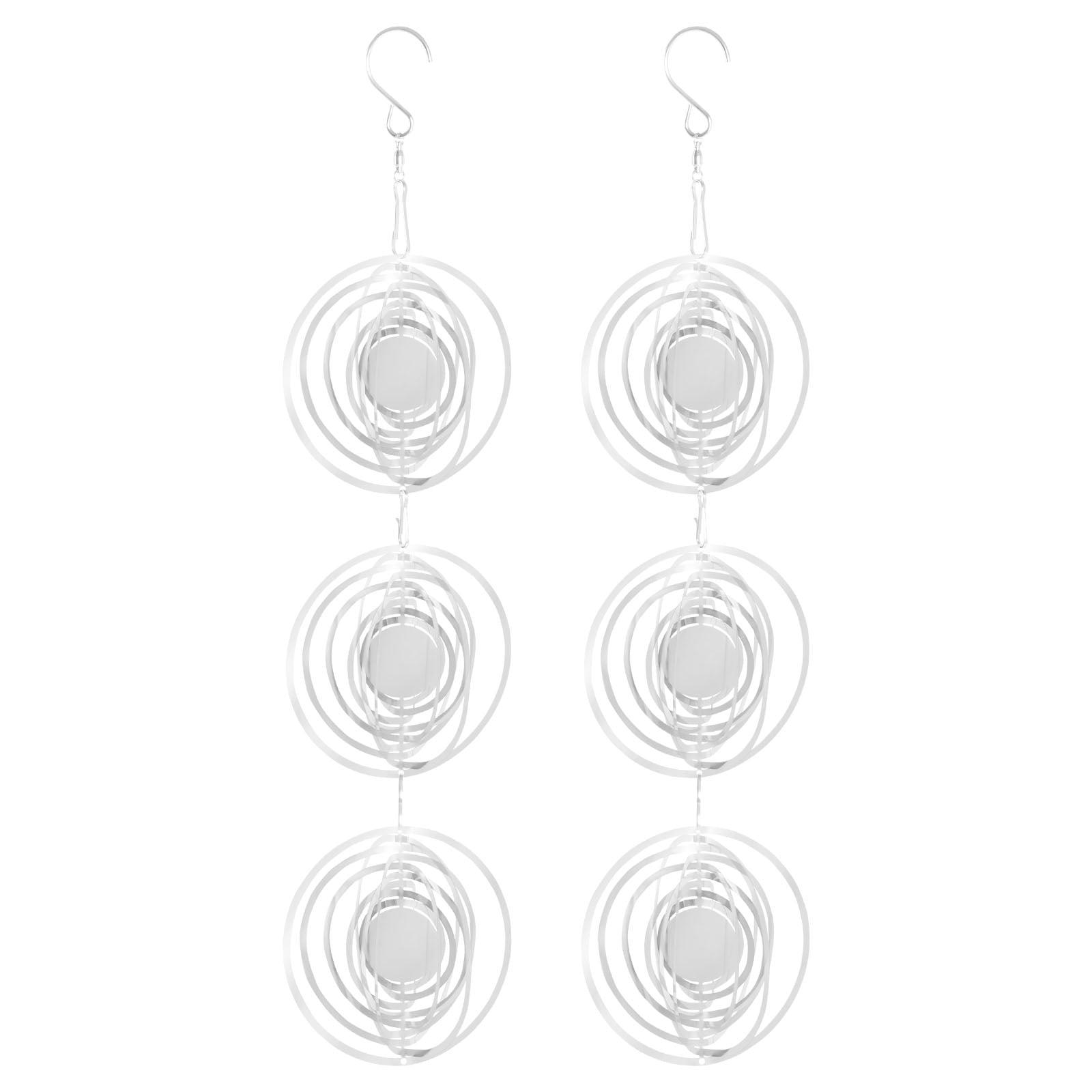 2Pcs Bird Deterrents Circular 3D Metal Wind Chimes Weather Proof Wind ...