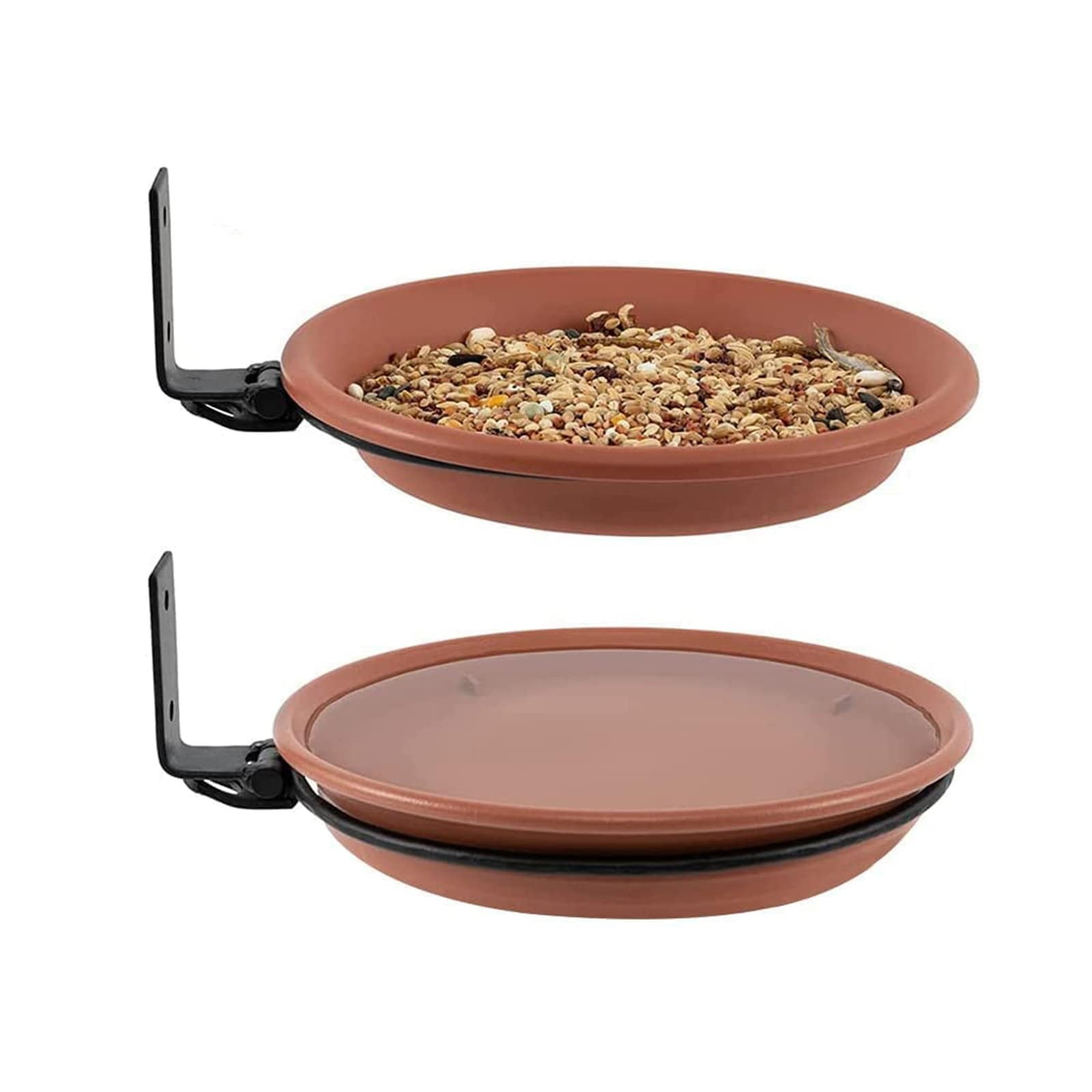2Pcs Bird Feeder Bird Bath Tray Kit Wall Mounted Outdoor Garden Bird ...
