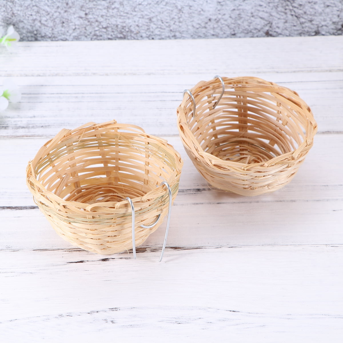 2Pcs Bird Nest, Bird Cage with Hook Finch Nest Bird Hut Bird House ...