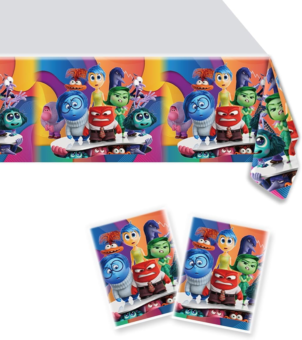 2Pcs Birthday Party Tablecloths for Inside Out,Dinner Table Decoration ...