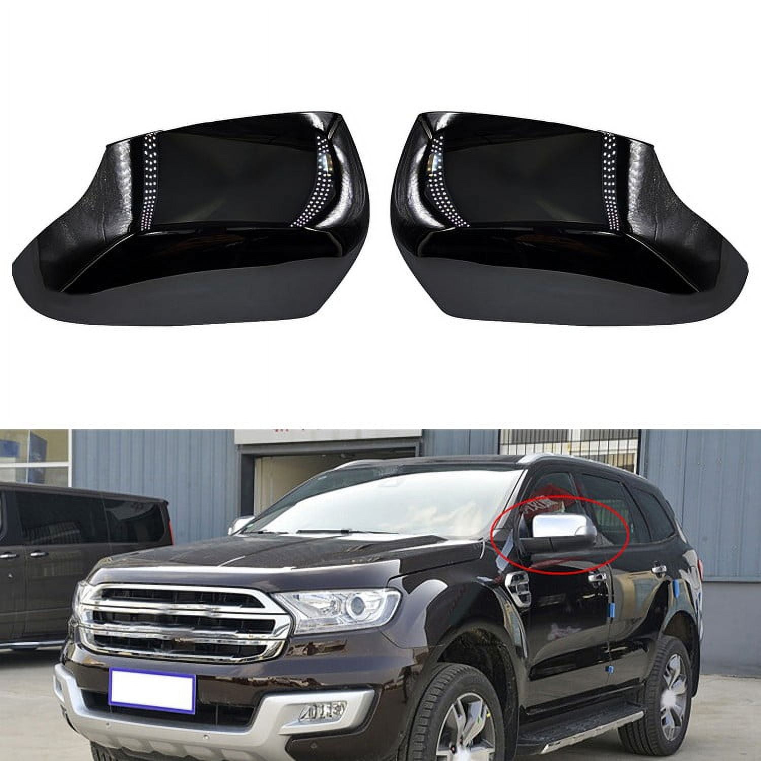 2pcs Black Door Wing Mirror Cover Rearview Mirror Housing for The for ...