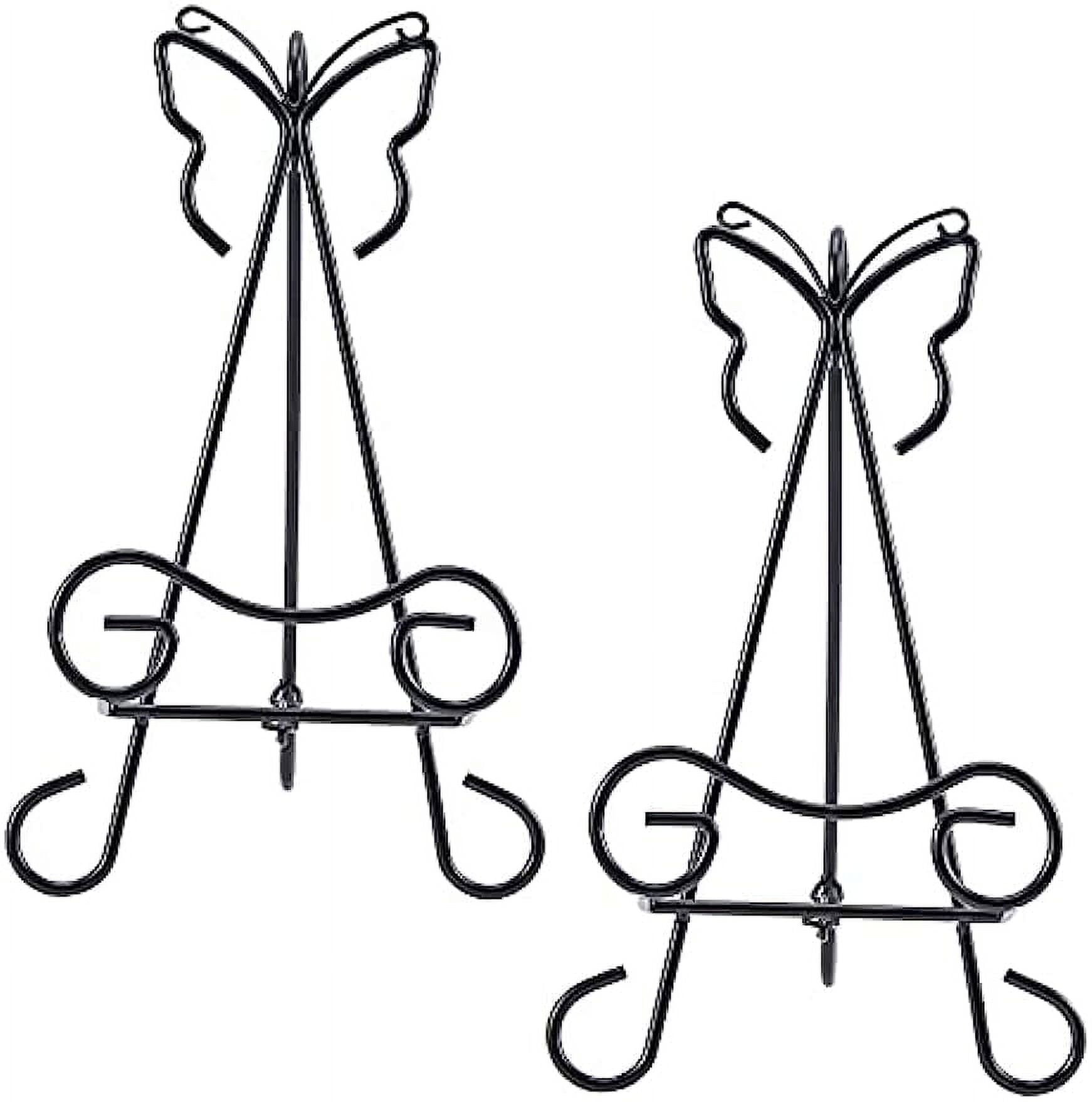 2Pcs Black Garden Stone Stand 5.7x9.4 Inch Garden Stone Easel Stone ...