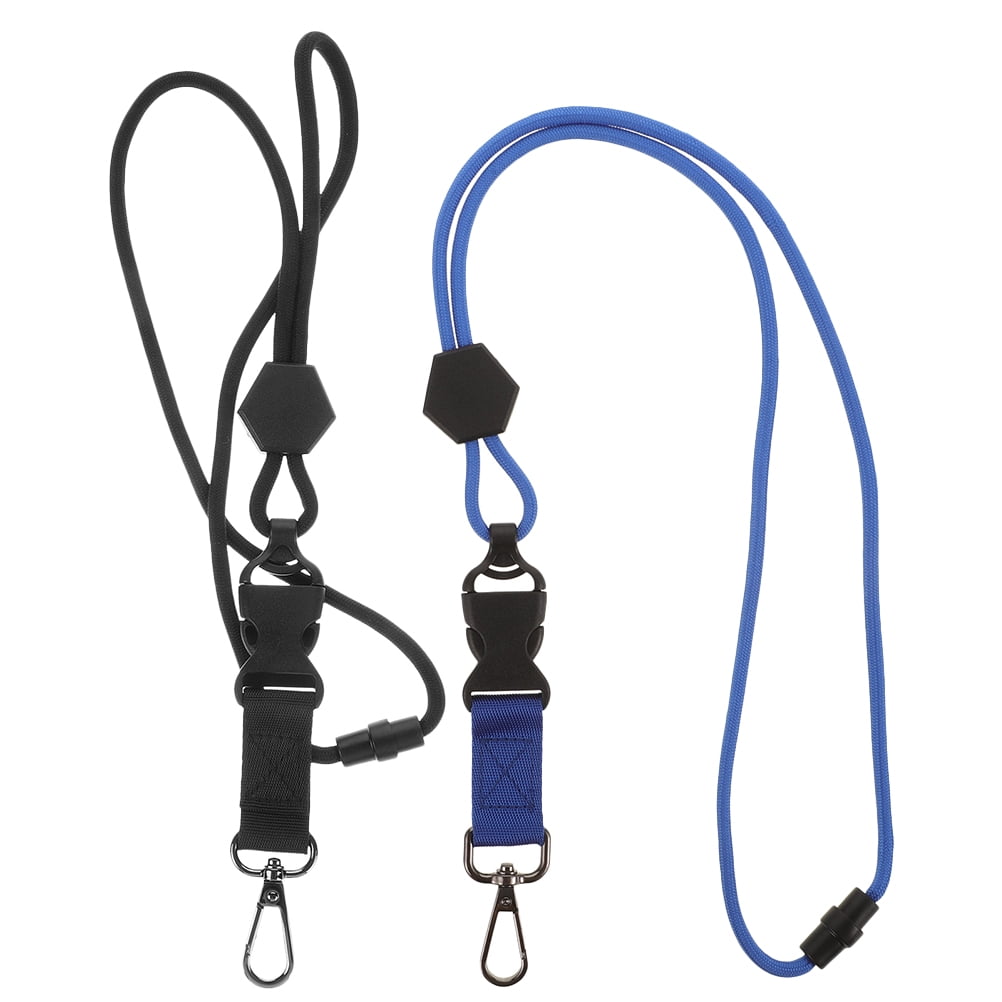 2Pcs Black and Blue Heavy Duty Breakaway Lanyard for ID Badge and Keys ...