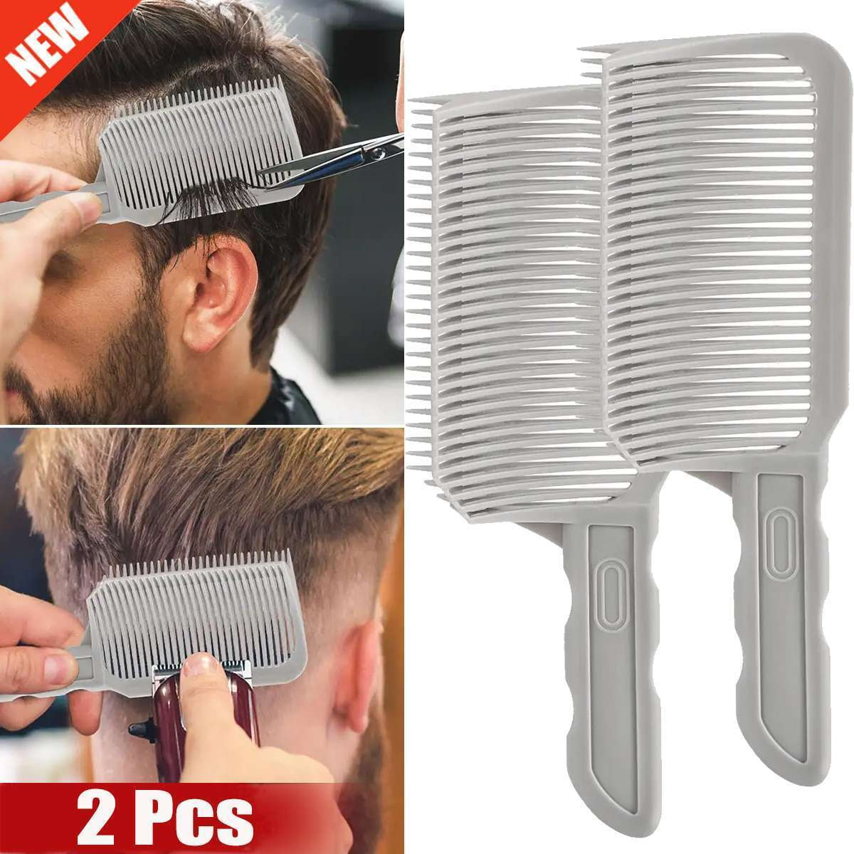 2Pcs Blending Comb Barber for Fading Tapering Thicker Hair Flat Top ...