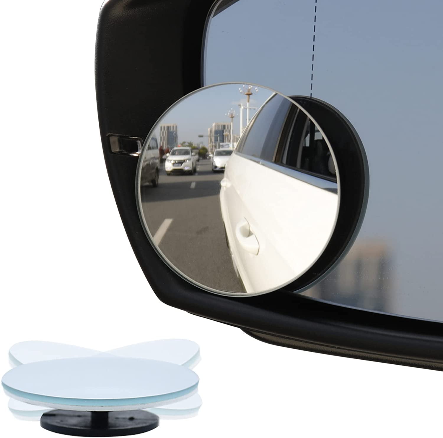 2Pcs Blind Spot Car Mirror,Sherry 2" Round HD Glass Frameless Convex ...