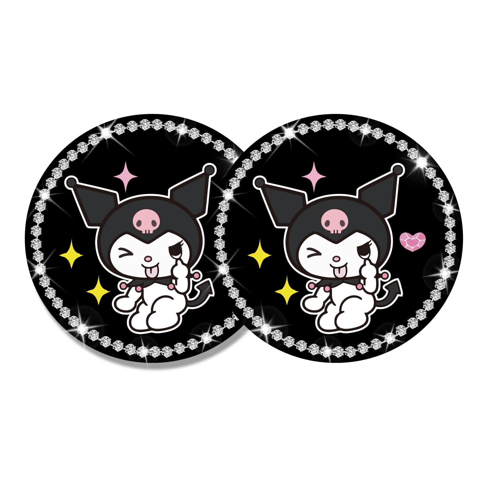 2Pcs Bling Car Cup Coaster, 2.75 Inch Cute Universal Silicone Non-Slip ...