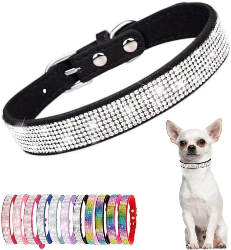 2Pcs Bling Cat Collar, Rhinestone Dog Collars Girl Diamond Puppy Collar ...