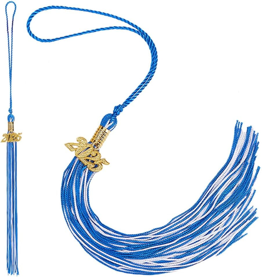 2Pcs Blue White Graduation Tassel 2025 Tassels for Bachelor Caps with ...