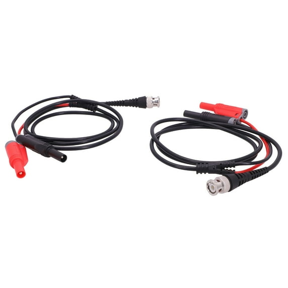 2Pcs Bnc Test Leads 120Cm Bnc To Dual Banana Connector Cable ...