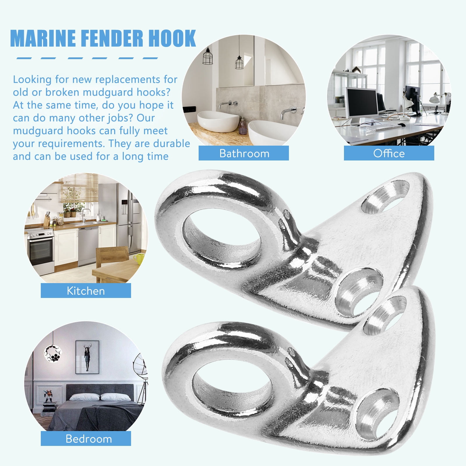2Pcs Boat Fending Pad Hook Hook with Pre-hole Boat Ship Deck Hardware ...