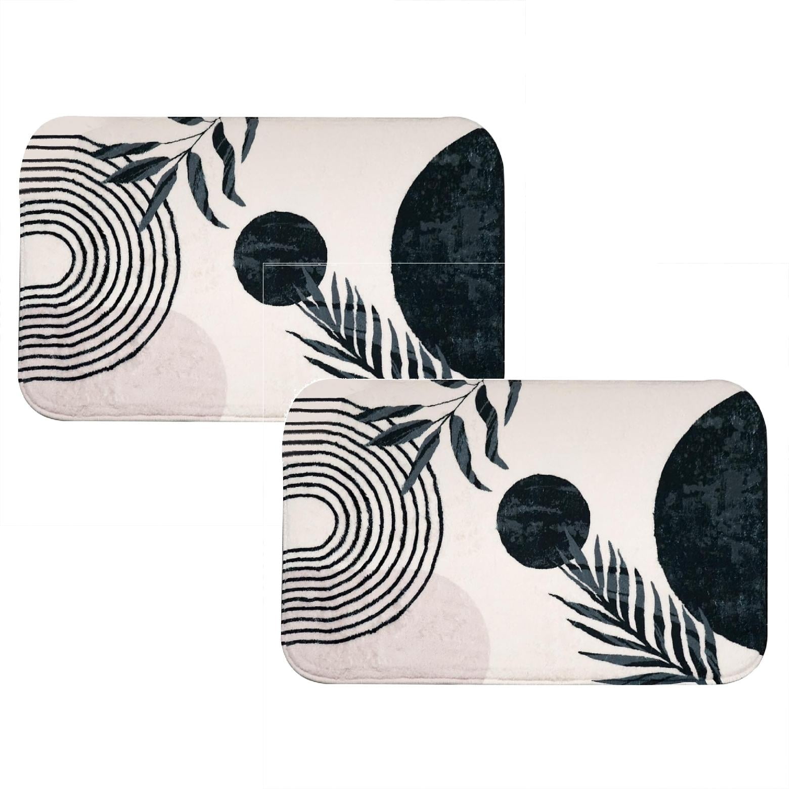 2Pcs Bohemian Flannel Bath Mat Set Soft Shower Rug For Bathroom Bedroom ...
