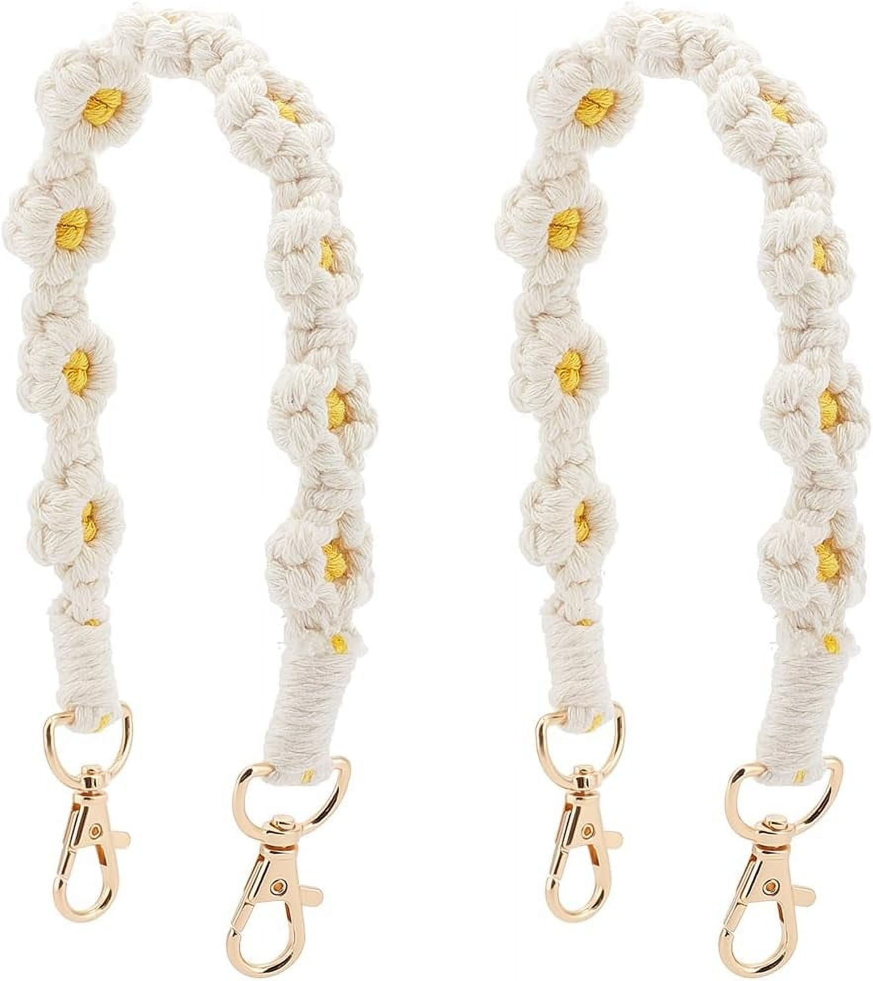 2Pcs Boho Macrame Wristlet Woven Wrist Strap with Alloy Findings ...