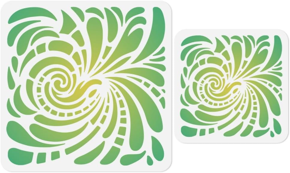 2Pcs Boho Texture Stencils for DIY Painting Reusable Wave Stencil ...