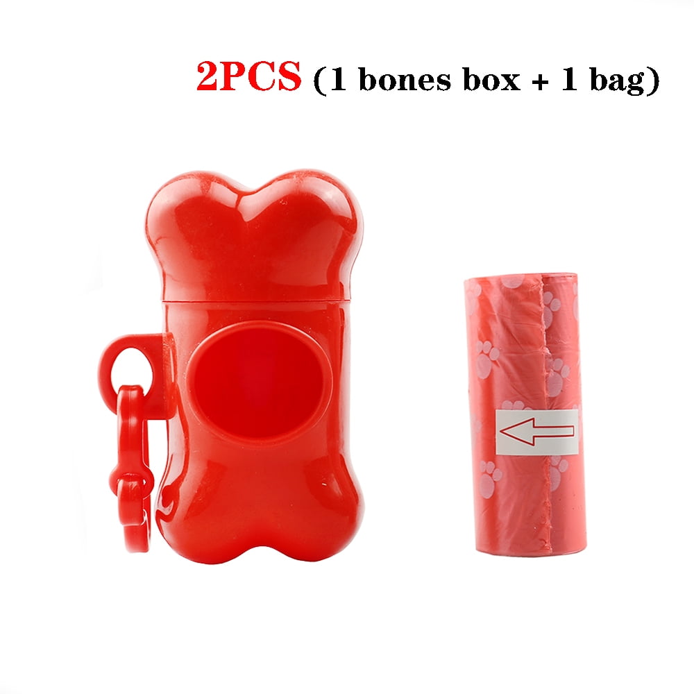 2Pcs Bone Shaped Poop Bag Dispenser Pet Dog Waste Bag Holder Plastic ...