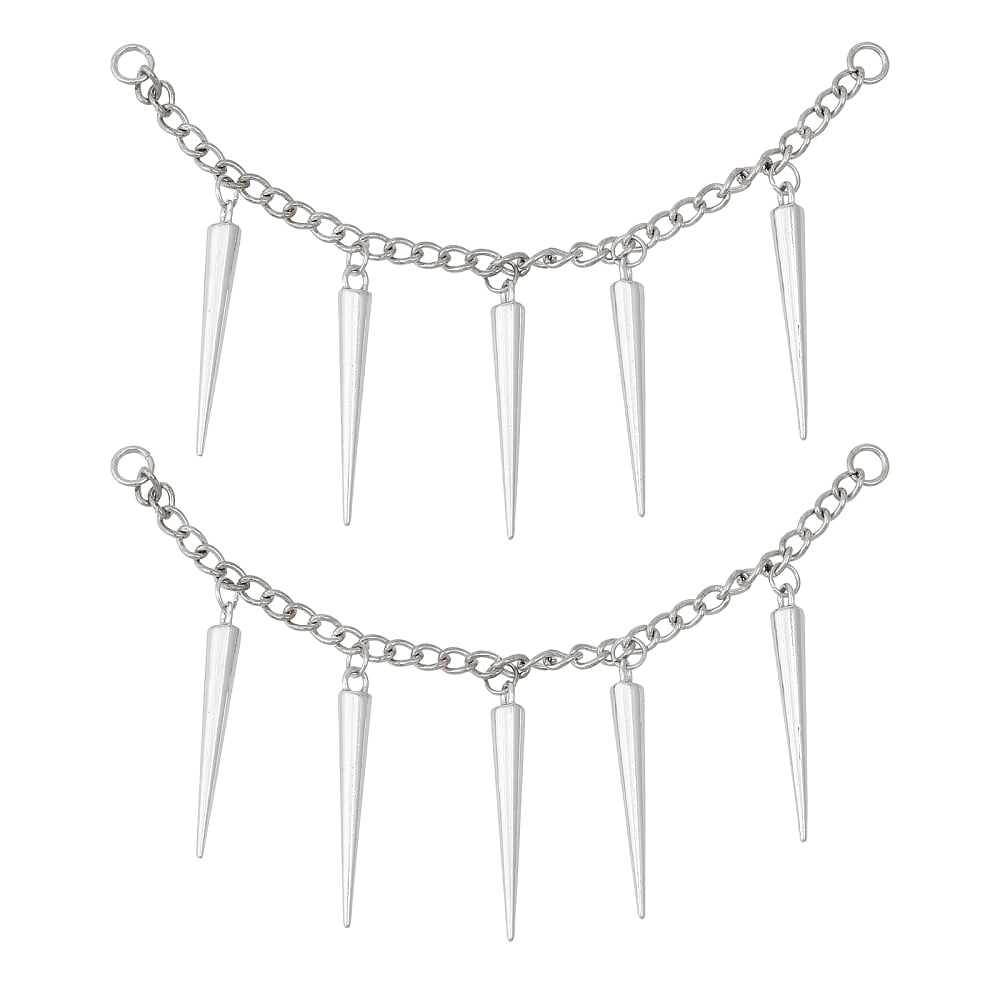 2Pcs Boot Decoration Chains Alloy Spikes Cone Shoe Link Pendants Chains ...
