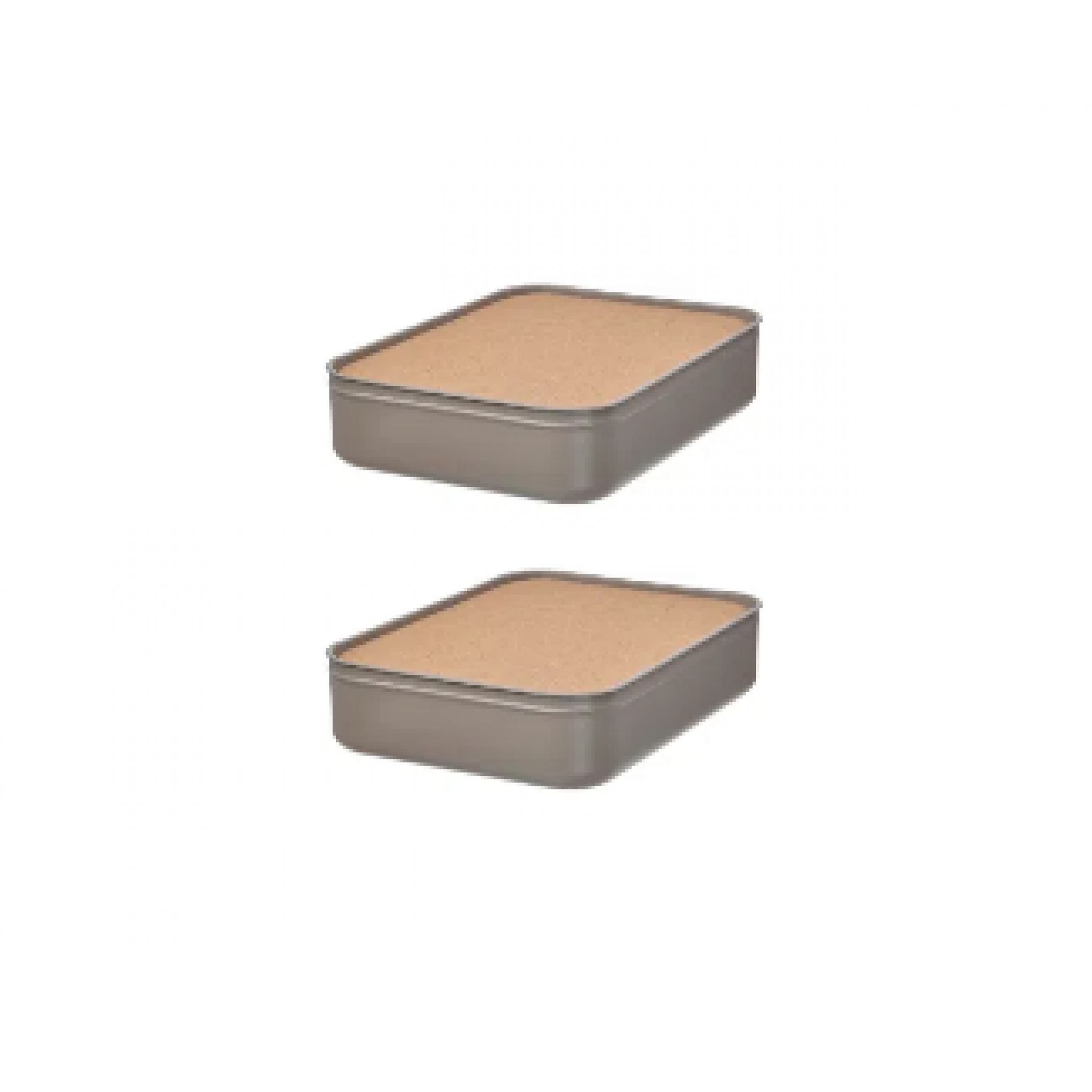 2Pcs Box with compartments, dark gray-beige, 9 ½x7x2 ¼ inch，Rectangular ...