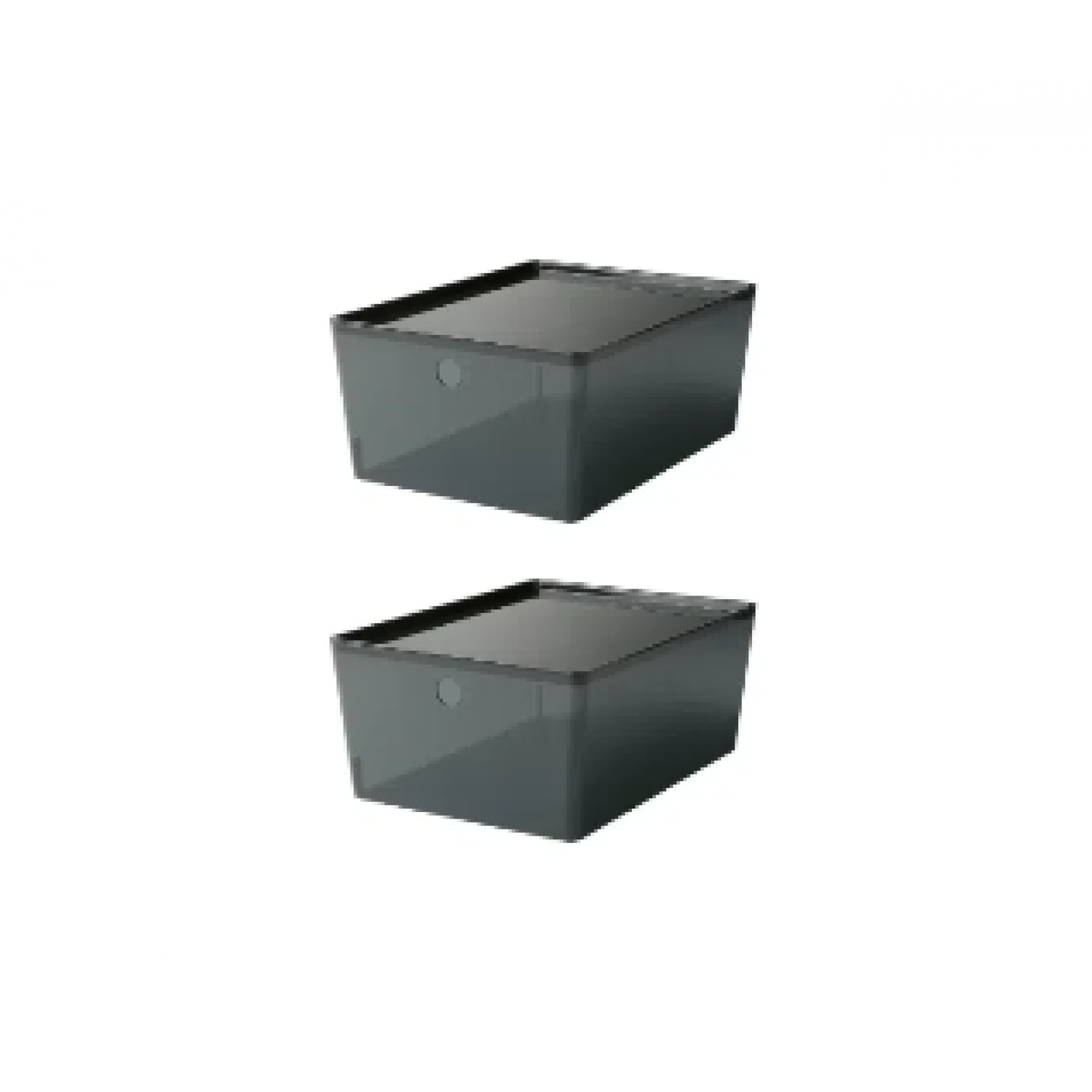 2Pcs Box with lid, transparent black, 10 ¼x13 ¾x6 inch,Storage boxes ...