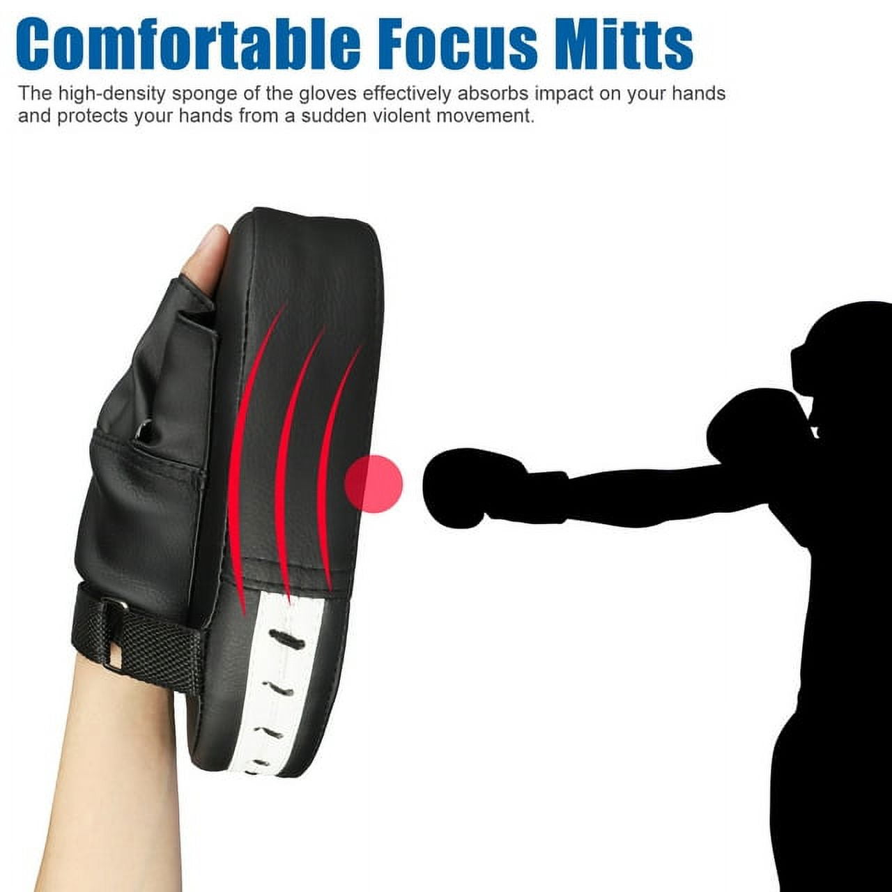 2Pcs Boxing Training Hand Pads, Boxing Mitts, PU Leather Punching ...