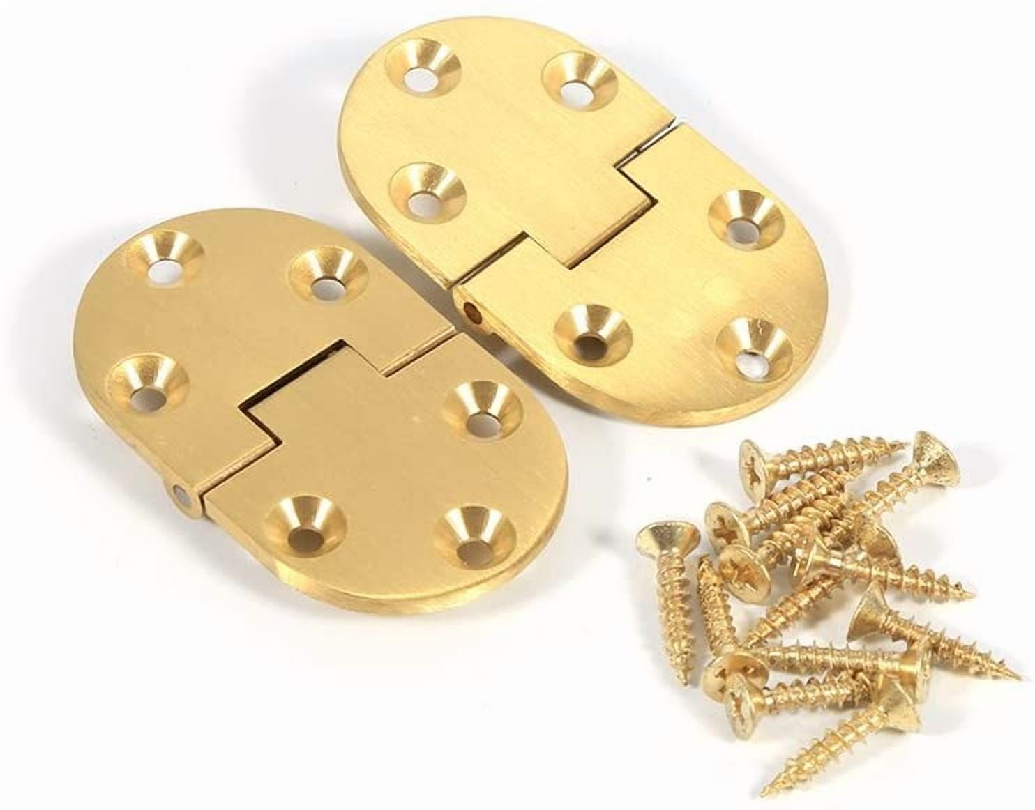 2Pcs Brass Butler Tray Hinge Round Edge Folding Flip Top Hinge 2-1/2"x1 ...