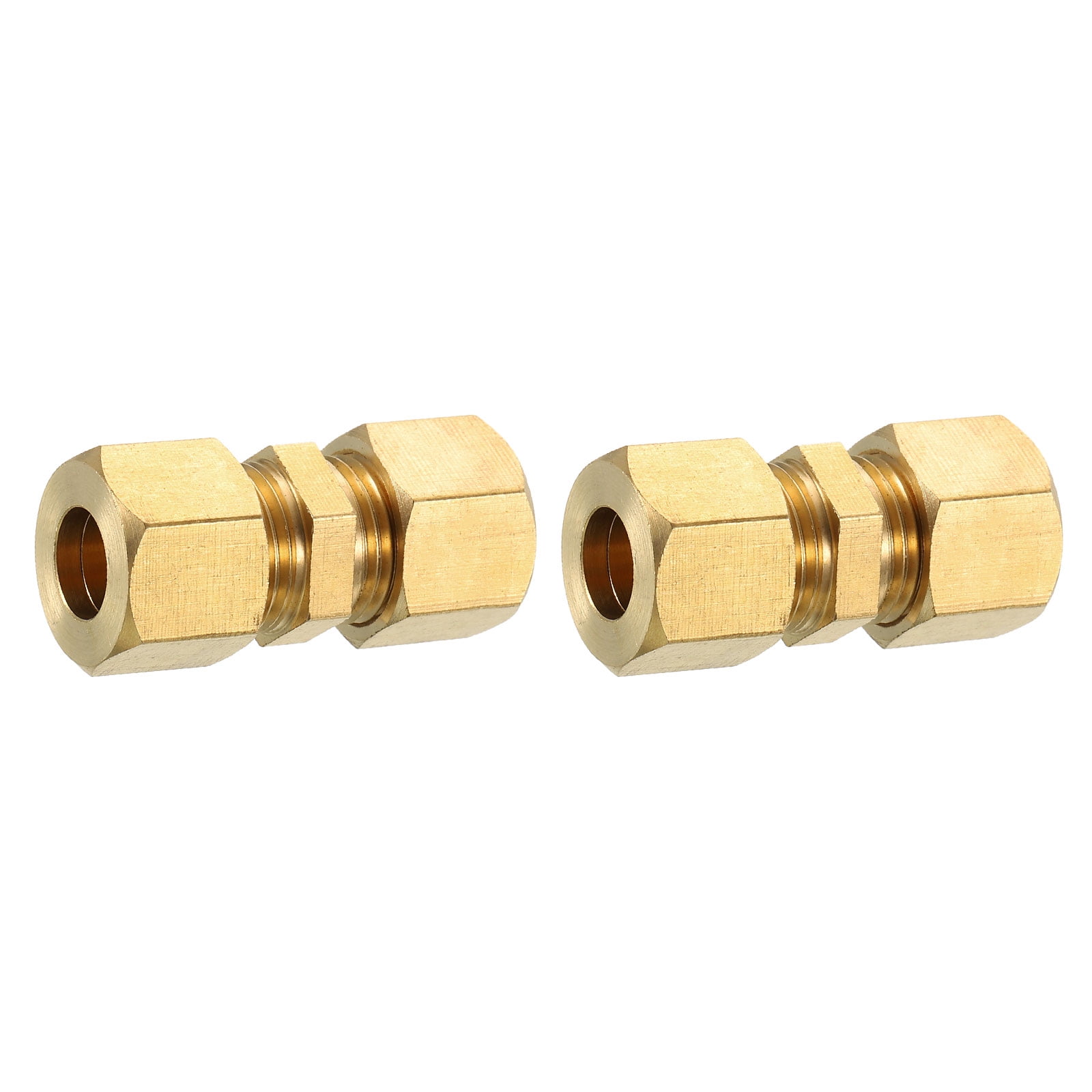 2Pcs Brass Compression Tube Fitting, 10mm Tube OD Connector, NPT Thread ...