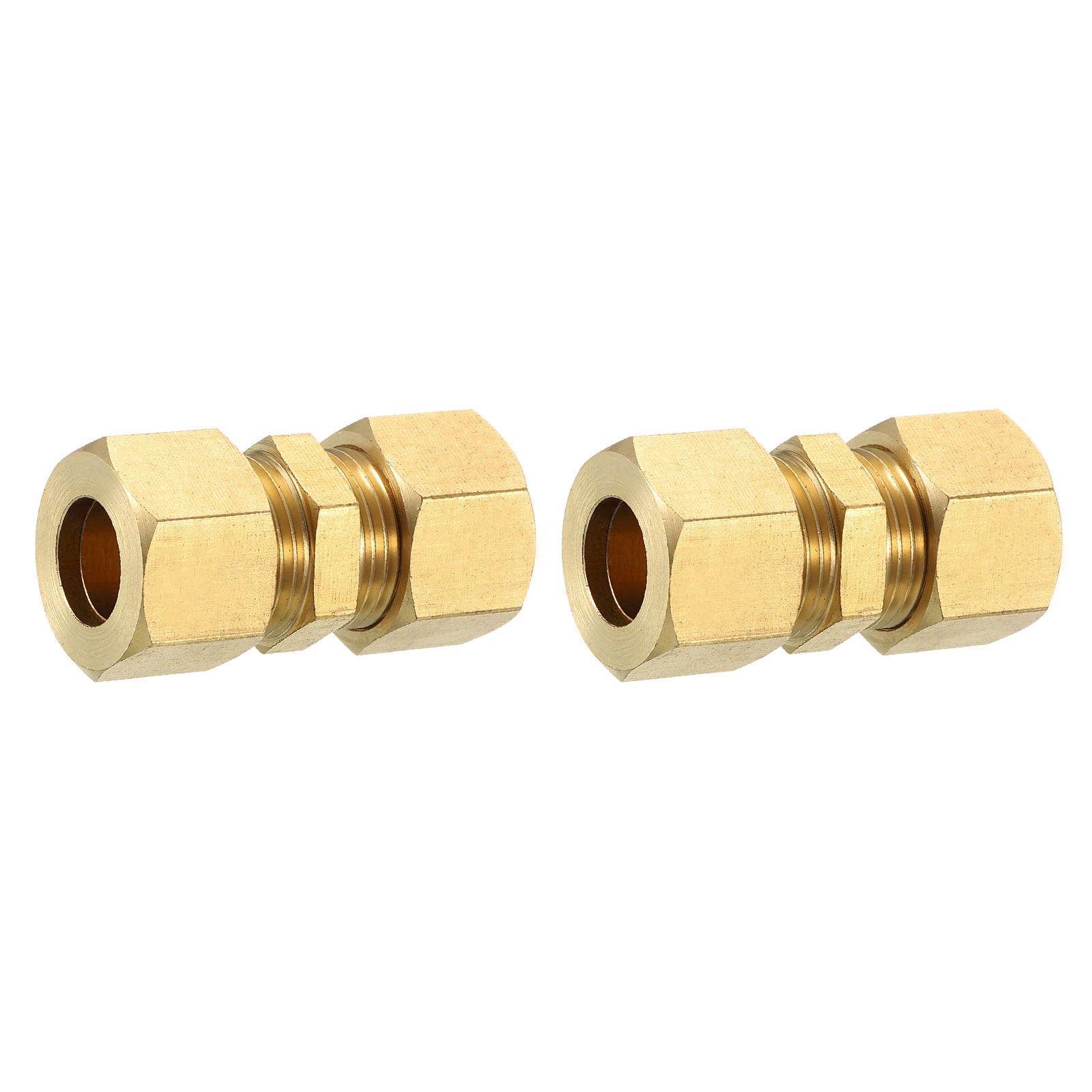 2Pcs Brass Compression Tube Fitting, 12mm Tube OD Connector, NPT Thread ...