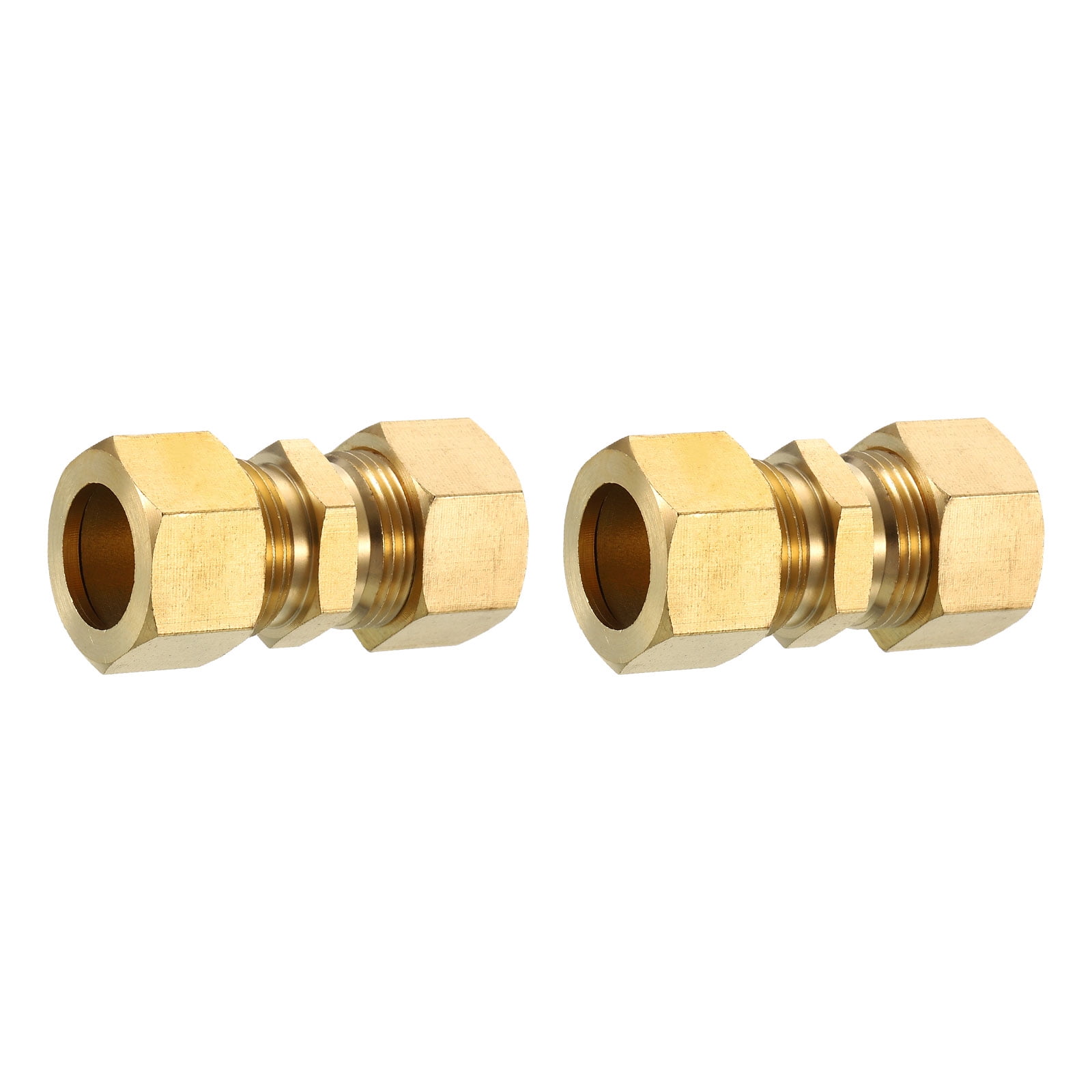 2Pcs Brass Compression Tube Fitting, 15.88mm Tube OD Connector, NPT ...