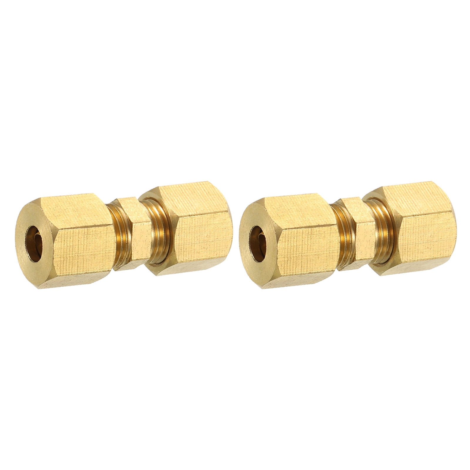 2Pcs Brass Compression Tube Fitting, 6.35mm Tube OD Connector, NPT ...