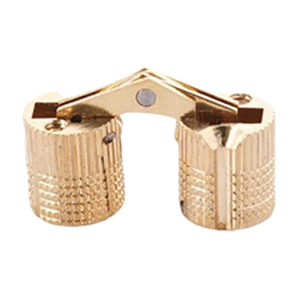 2Pcs Brass Cylindrical Concealed Hinges for Cabinet Doors Hardware Easy ...
