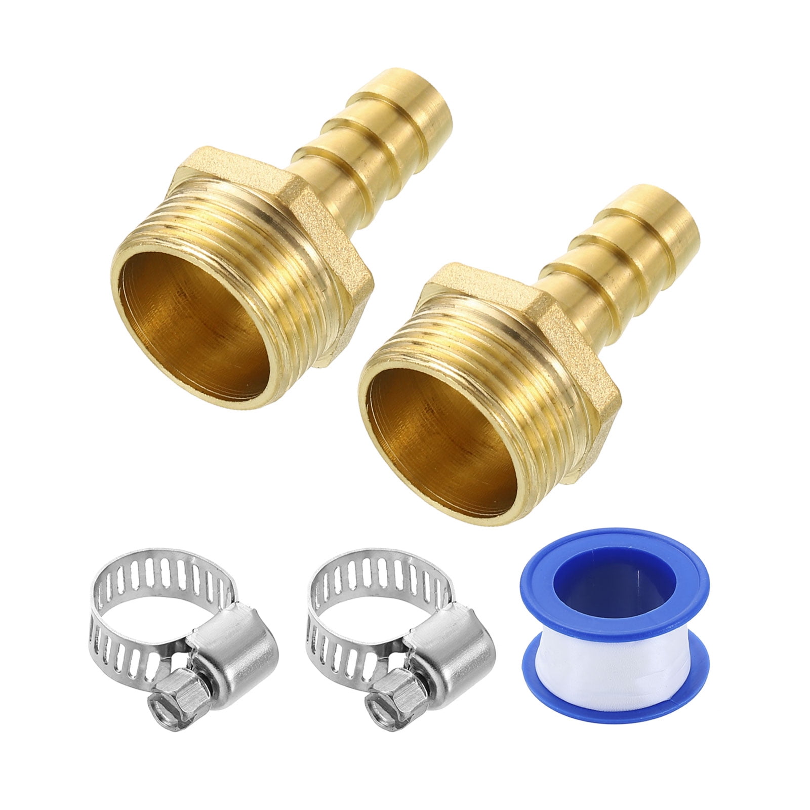 2Pcs Brass Hose Barb Fittings, 1/2" Barb x G3/4" Male Thread Hose Connector - Walmart.com
