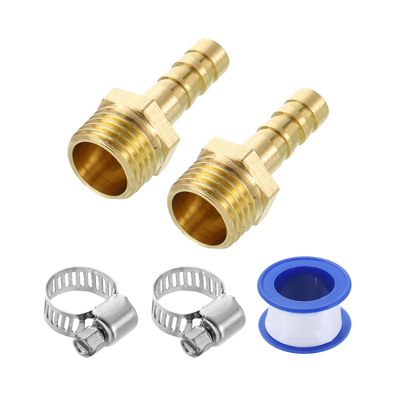 2Pcs Brass Hose Barb Fittings, 1/4" Barb x G1/4" Male Thread Hose Connector - Walmart.com