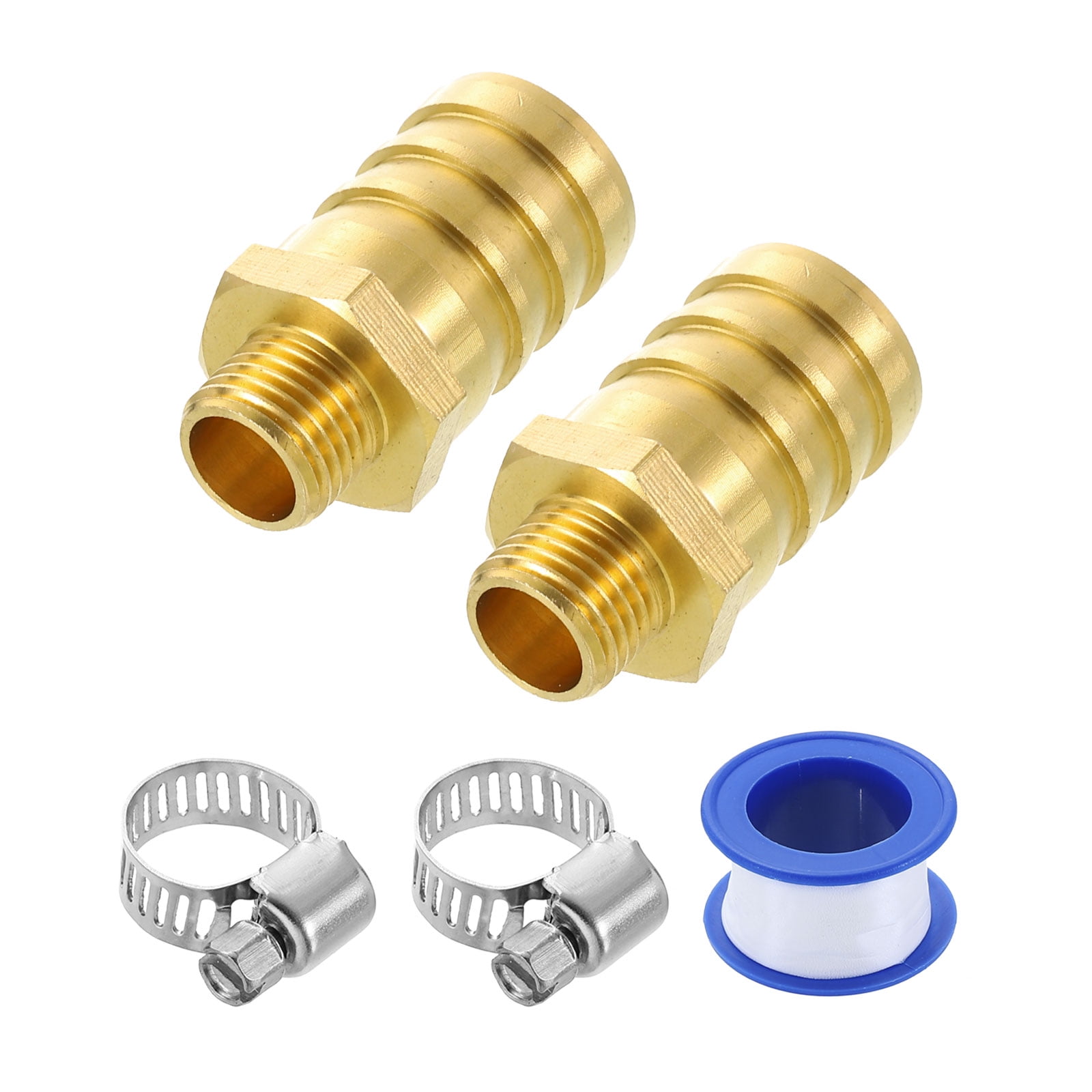 2Pcs Brass Hose Barb Fittings, 3/4" Barb x G1/4" Male Thread Hose Connector - Walmart.com