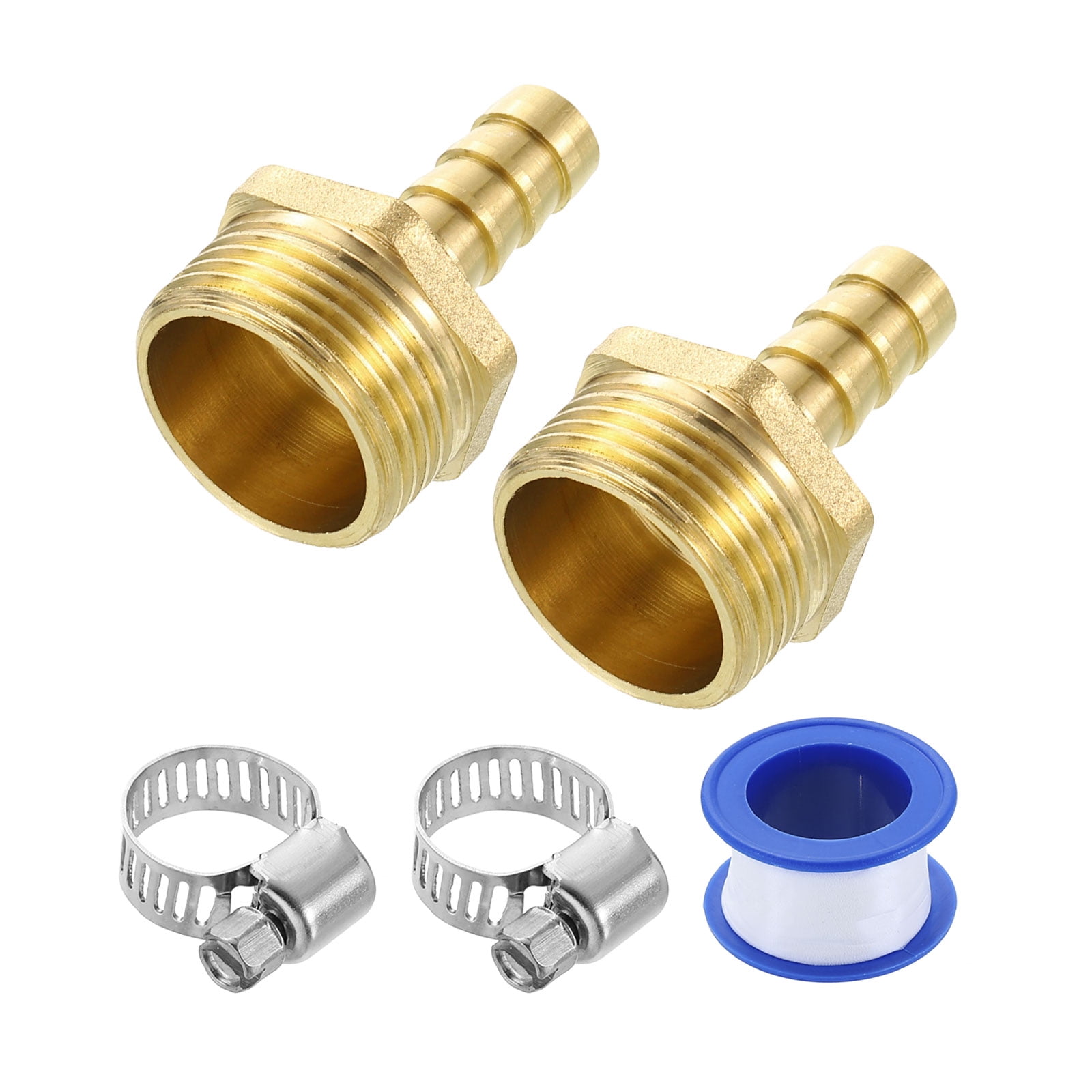 2Pcs Brass Hose Barb Fittings, 3/8" Barb x G3/4" Male Thread Hose ...