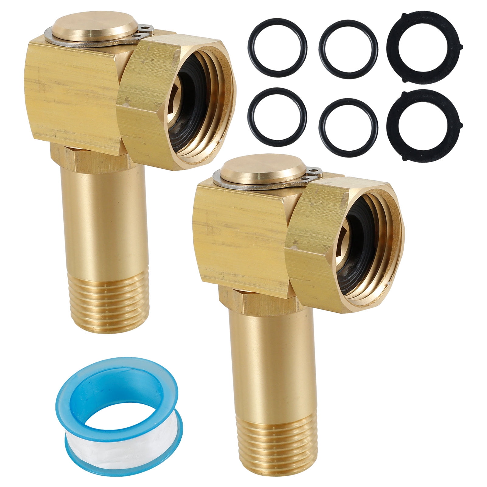 2Pcs Brass Hose Reel Parts Fittings Garden Hose Adapter Multipurpose Swivel Elbow Connector ...